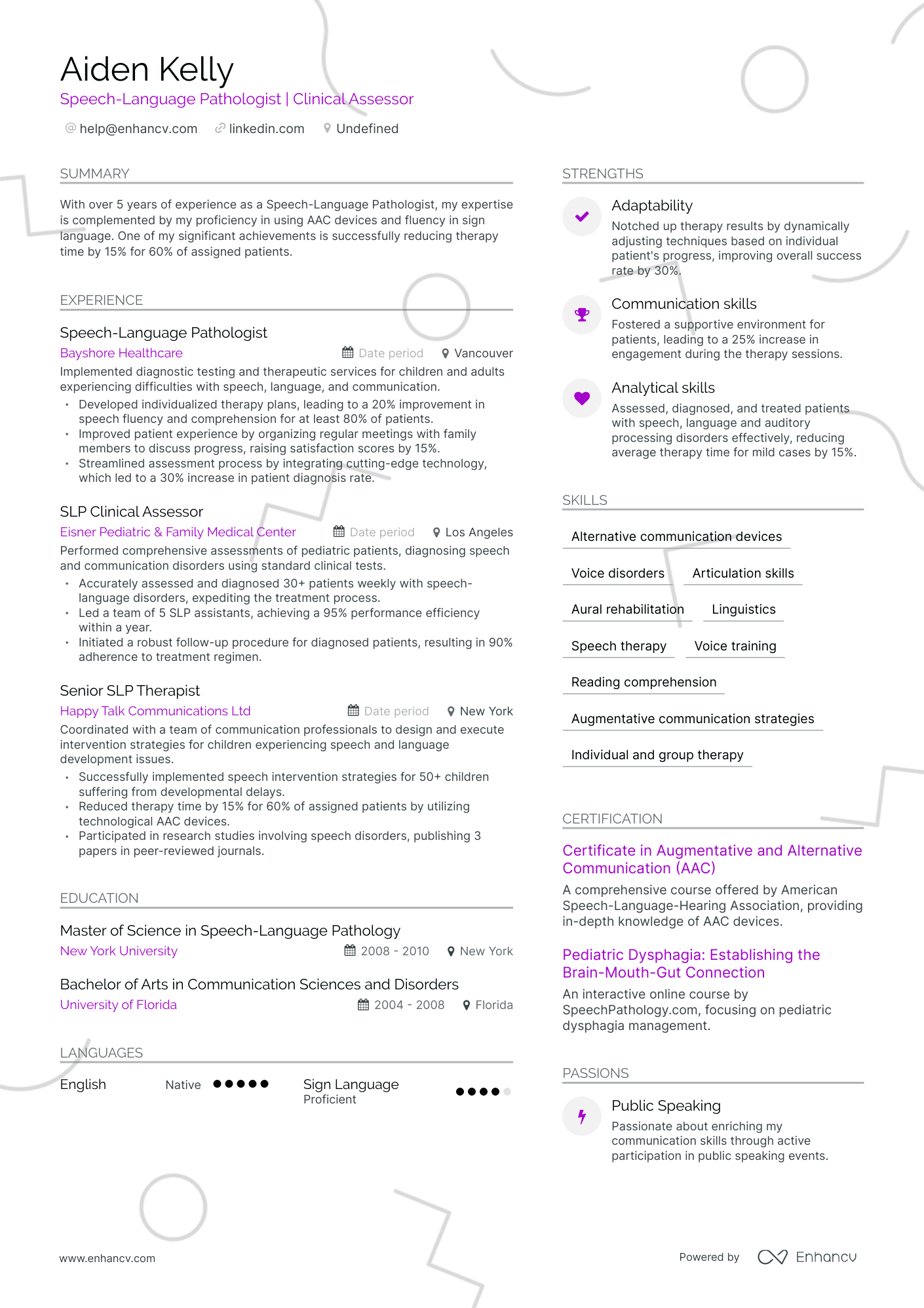 5 SLP Grad School Resume Examples & Guide for 2024