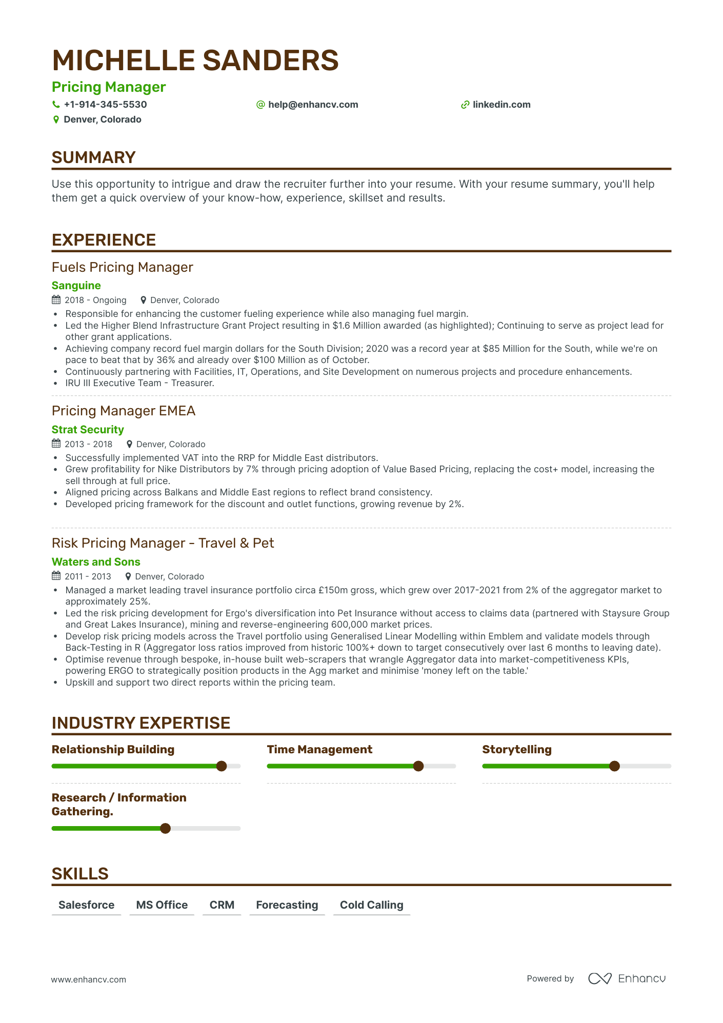 Pricing Manager Resume Examples & Guide for 2023 (Layout, Skills ...