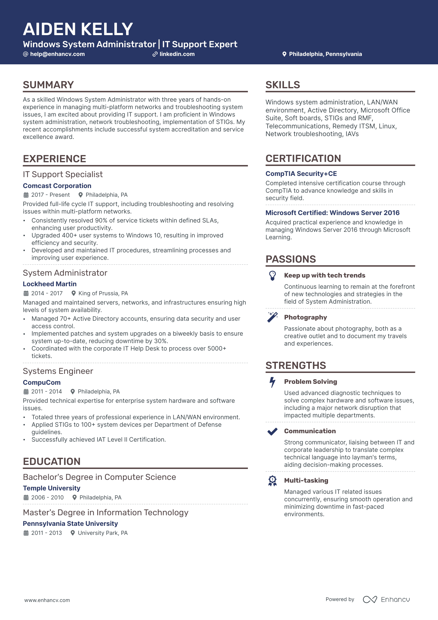 10 Windows System Administrator Resume Examples & Guide for 2025