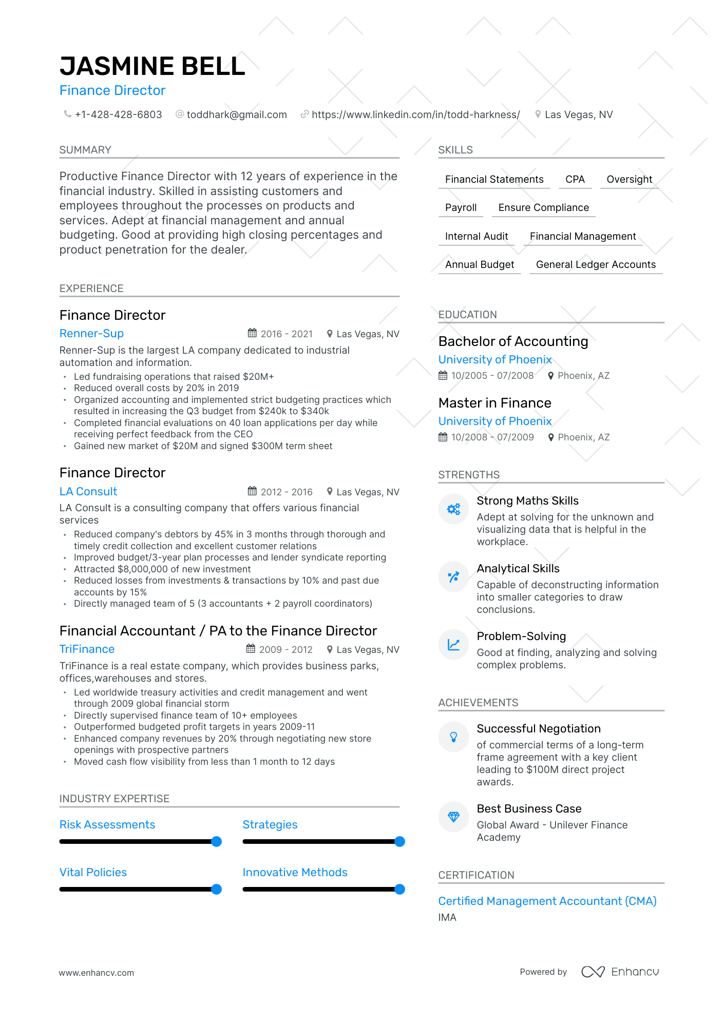 Finance Director Cv Personal Statement Examples