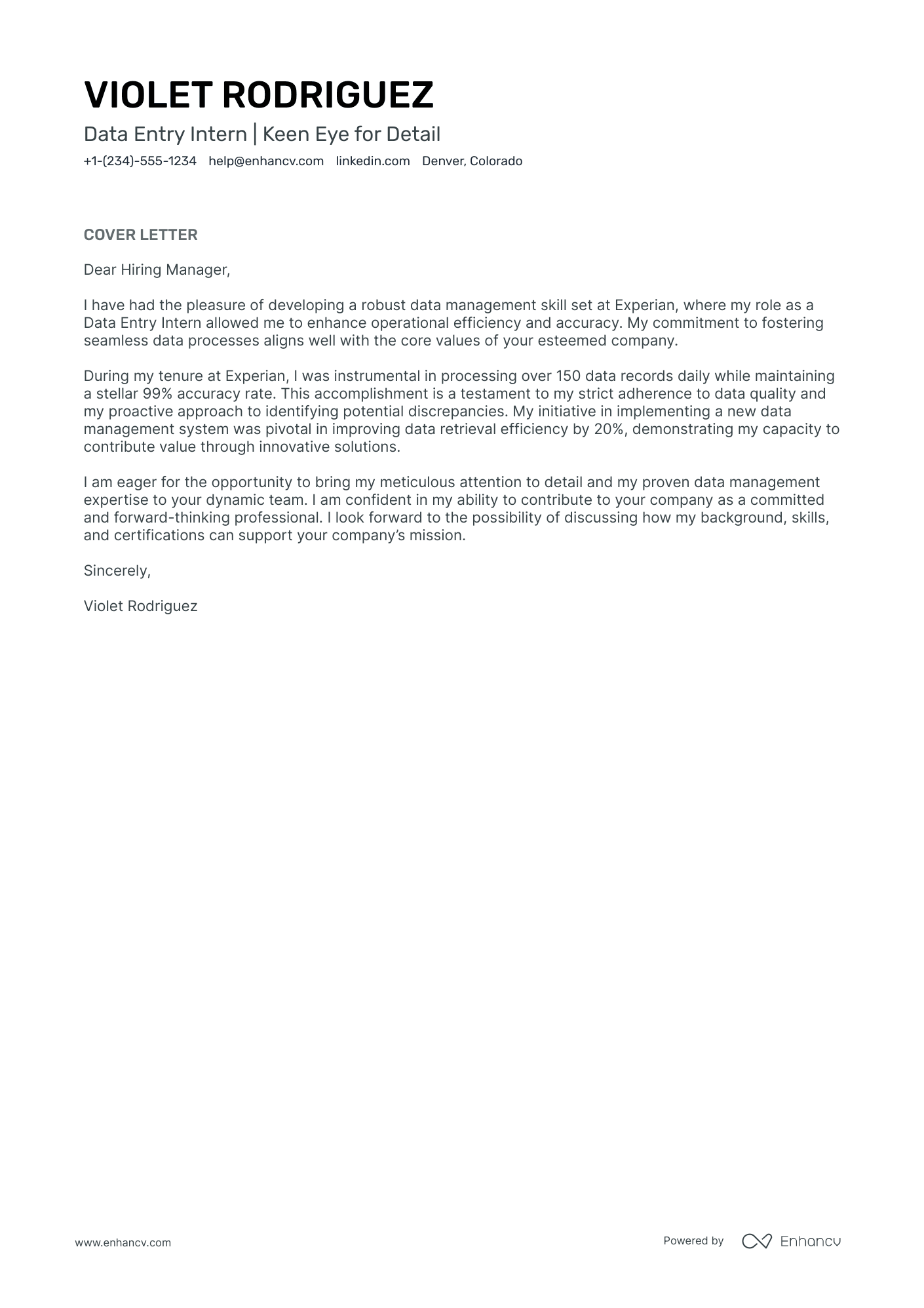 9 Professional Data Entry Cover Letter Examples and Template for 2026 ...