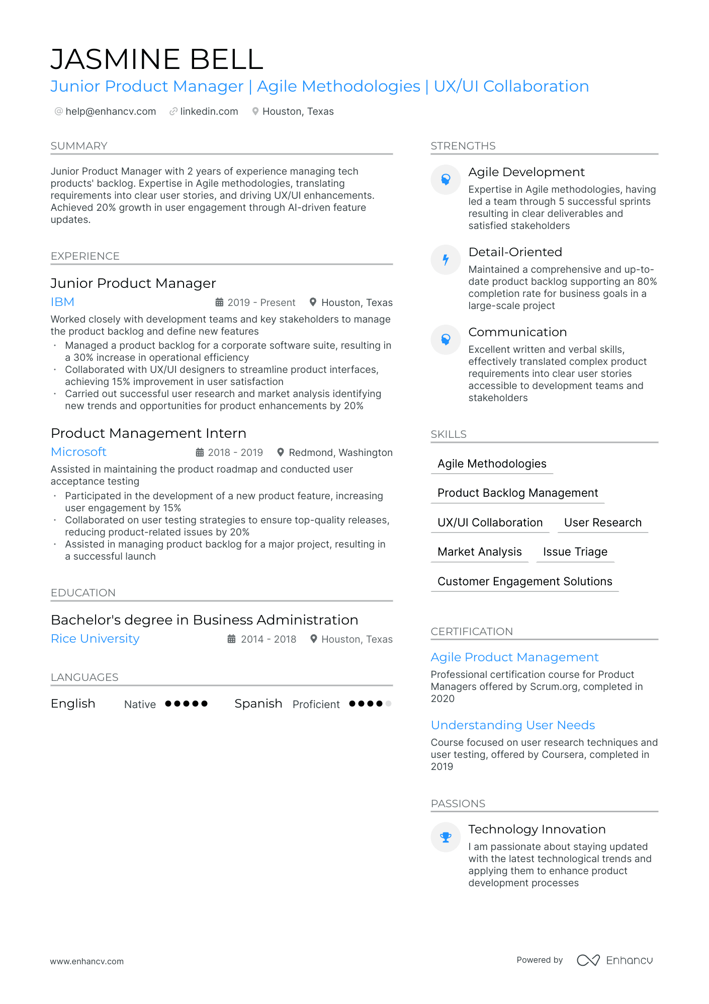 5 Junior Product Manager Resume Examples & Guide for 2024
