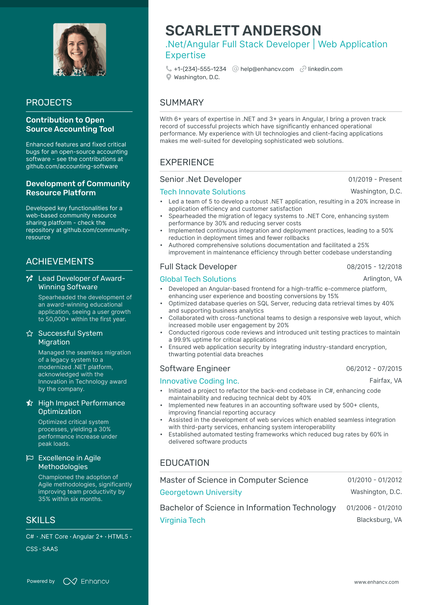 5 Angular Full Stack Developer Resume Examples & Guide for 2024