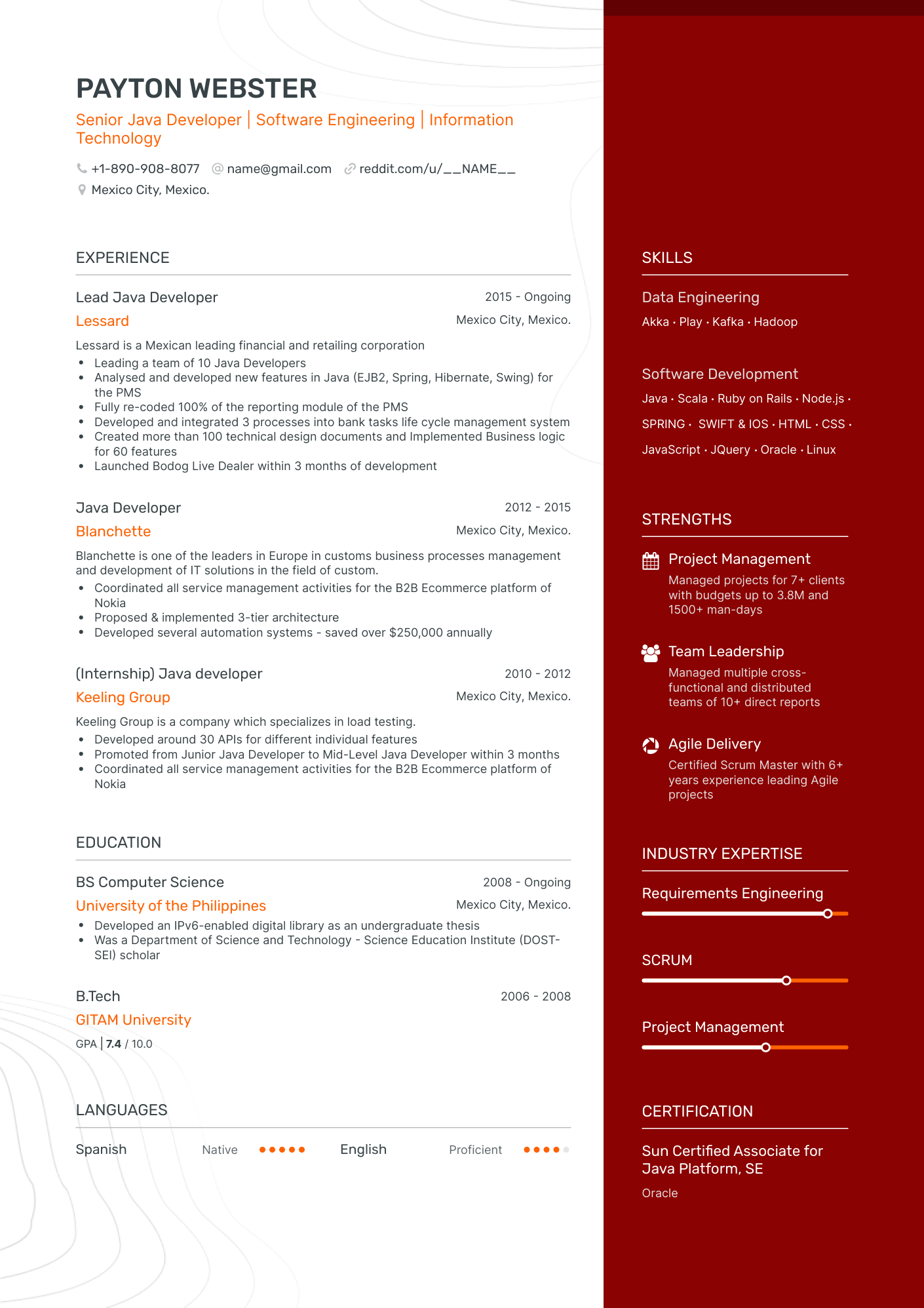 Junior Java Developer Resume Examples + Expert Advice | Enhancv.com ...