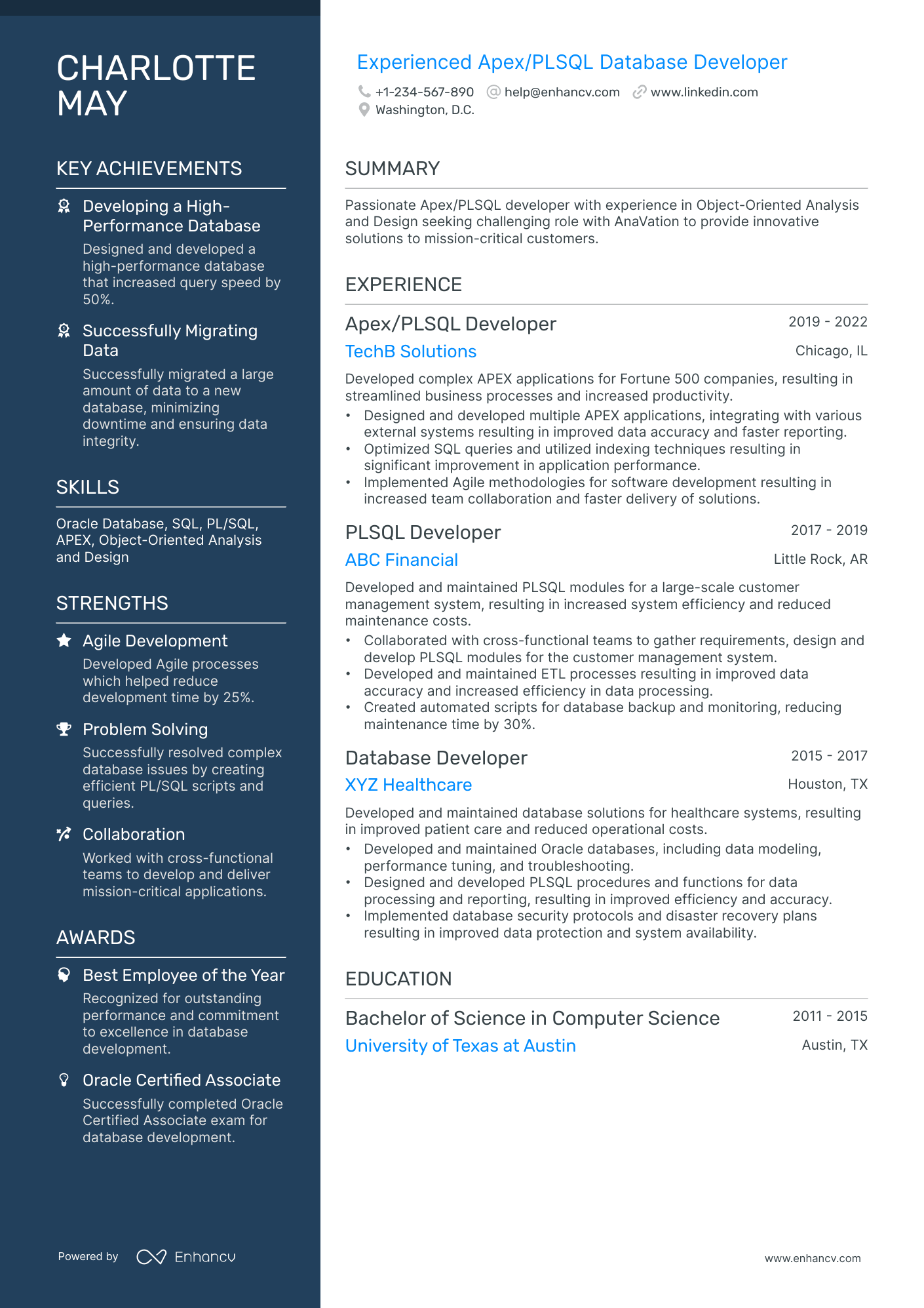 10 Database Developer Resume Examples, Templates & Guide for 2025