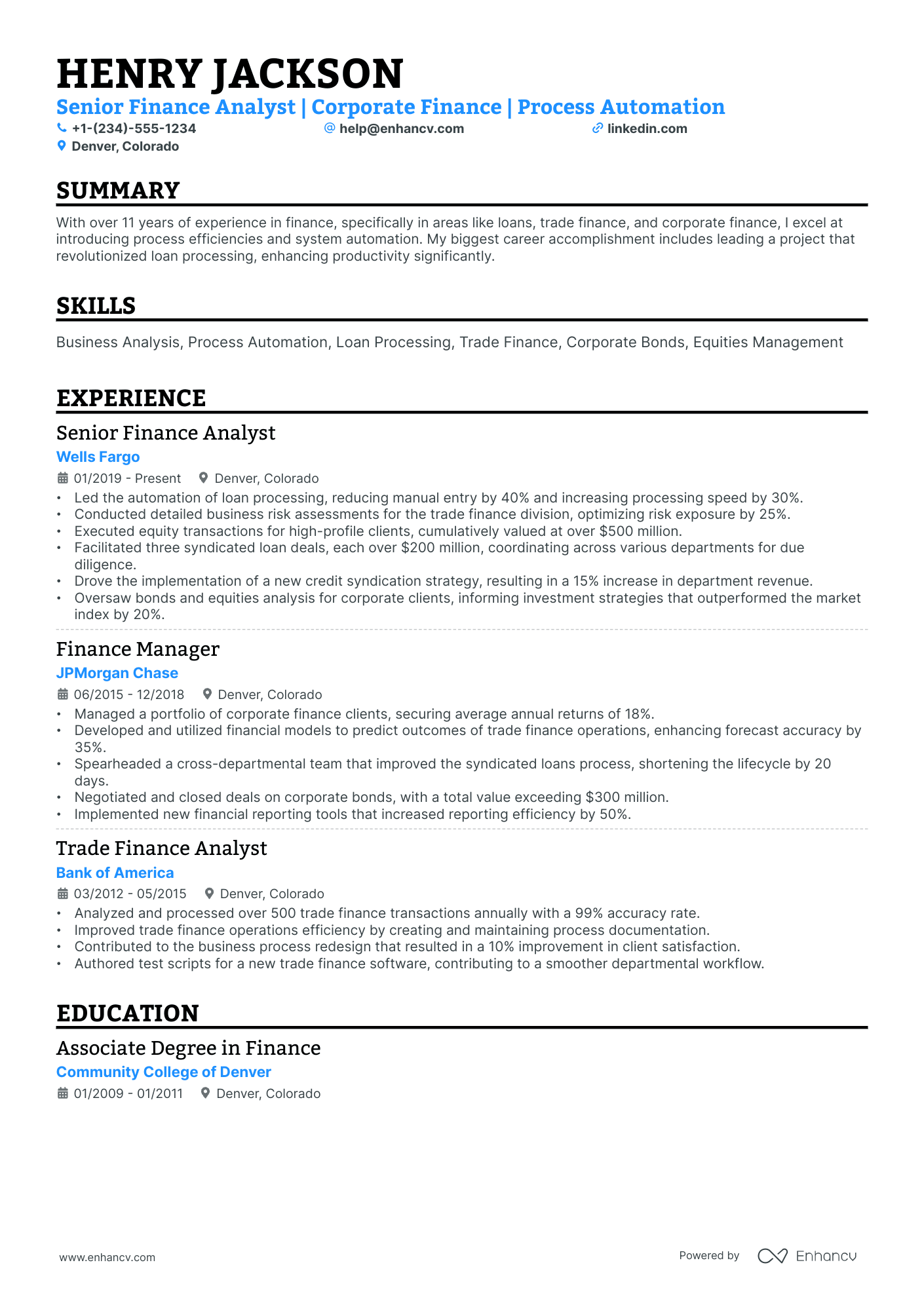 10 Banking Business Analyst Resume Examples & Guide for 2025