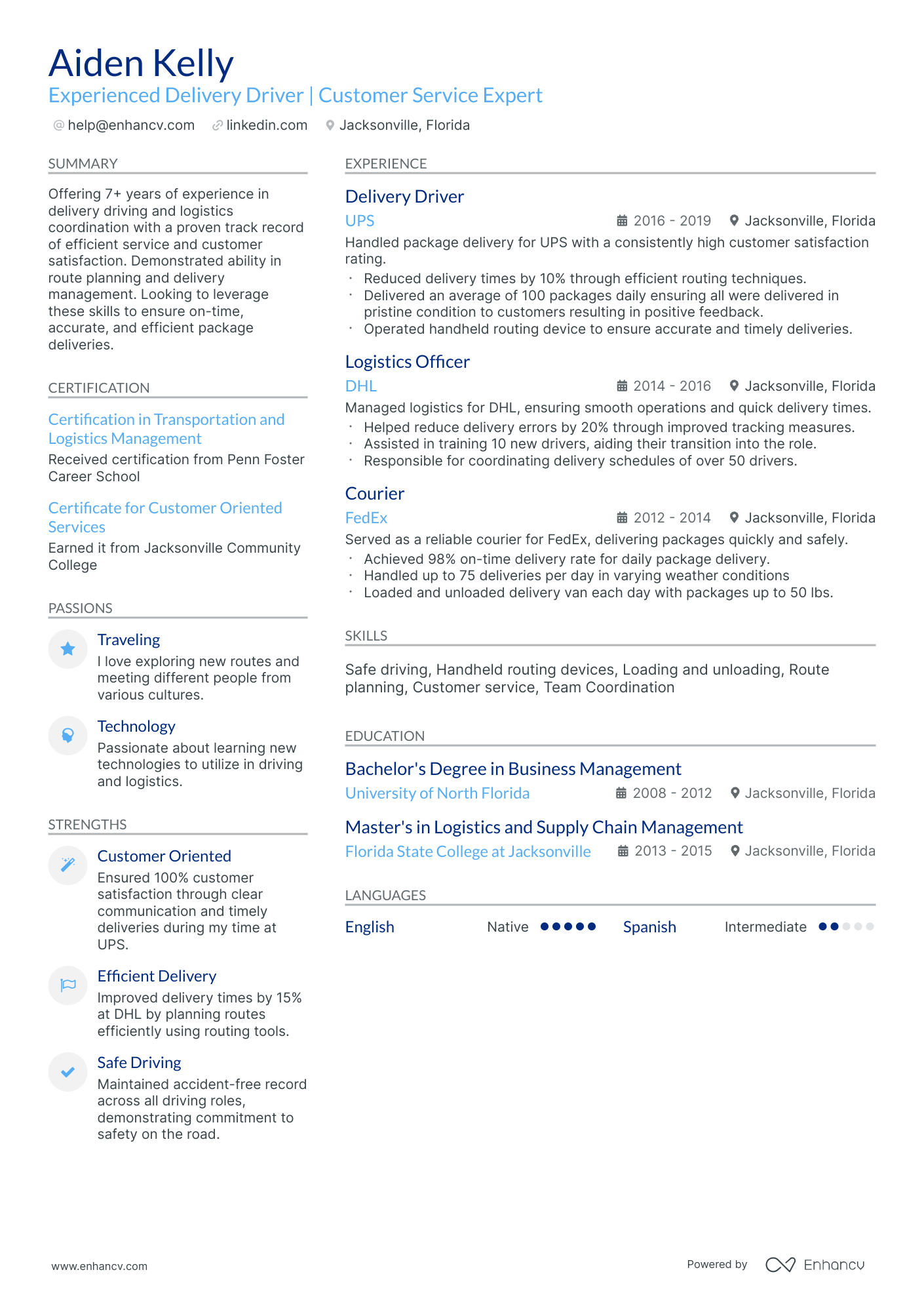 10 Amazon Delivery Driver Resume Examples & Guide for 2026