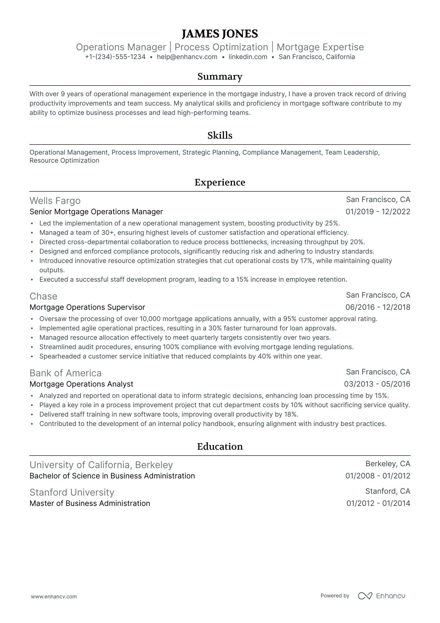 10 Mortgage Operations Manager Resume Examples & Guide for 2025