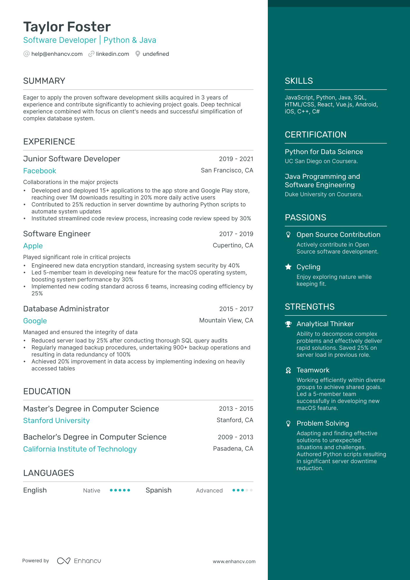 10 Entry-Level Computer Science Resume Examples & Guide for 2025