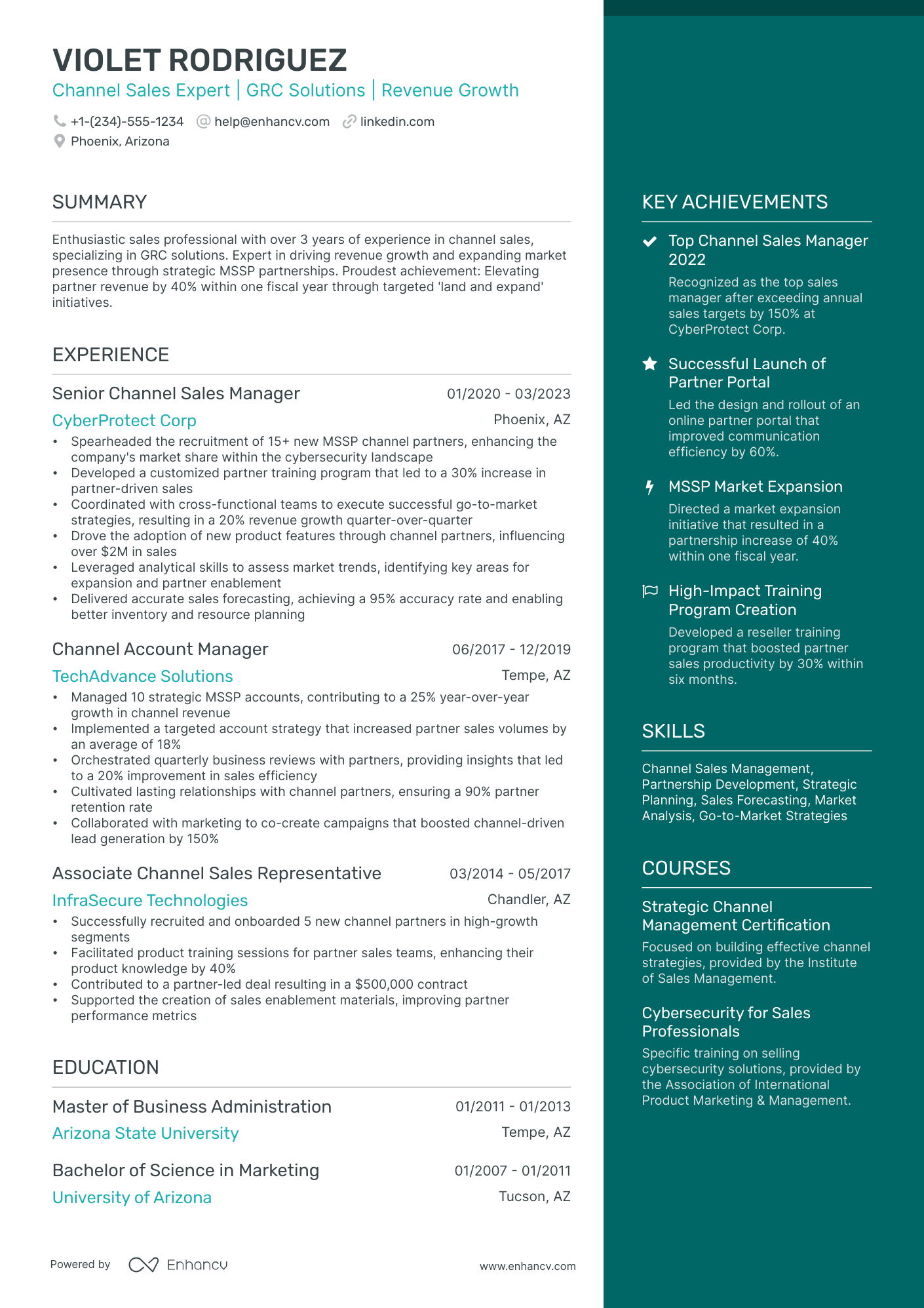 10 Channel Sales Manager Resume Examples & Guide for 2025