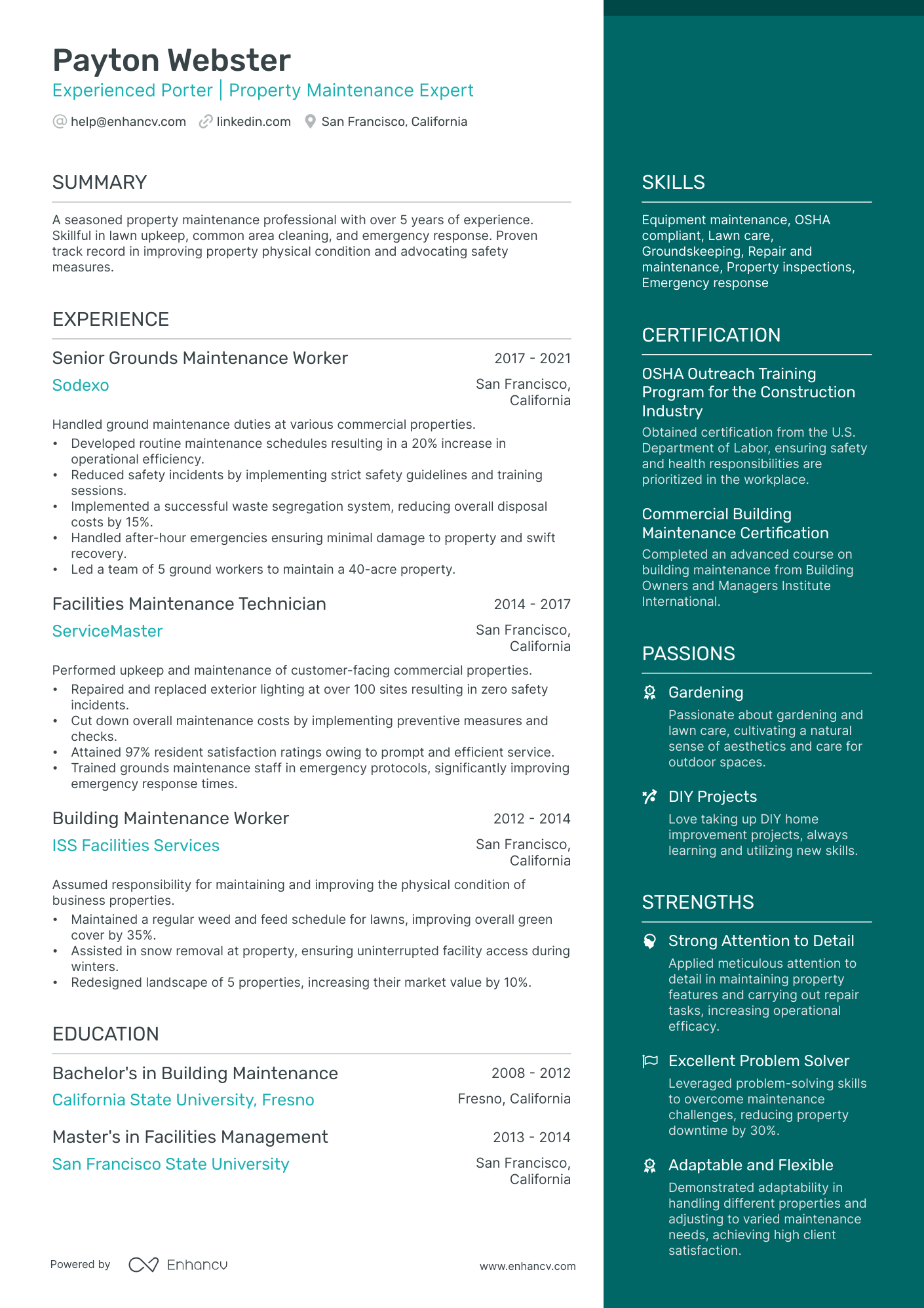 10 Porter Resume Examples & Guide for 2026