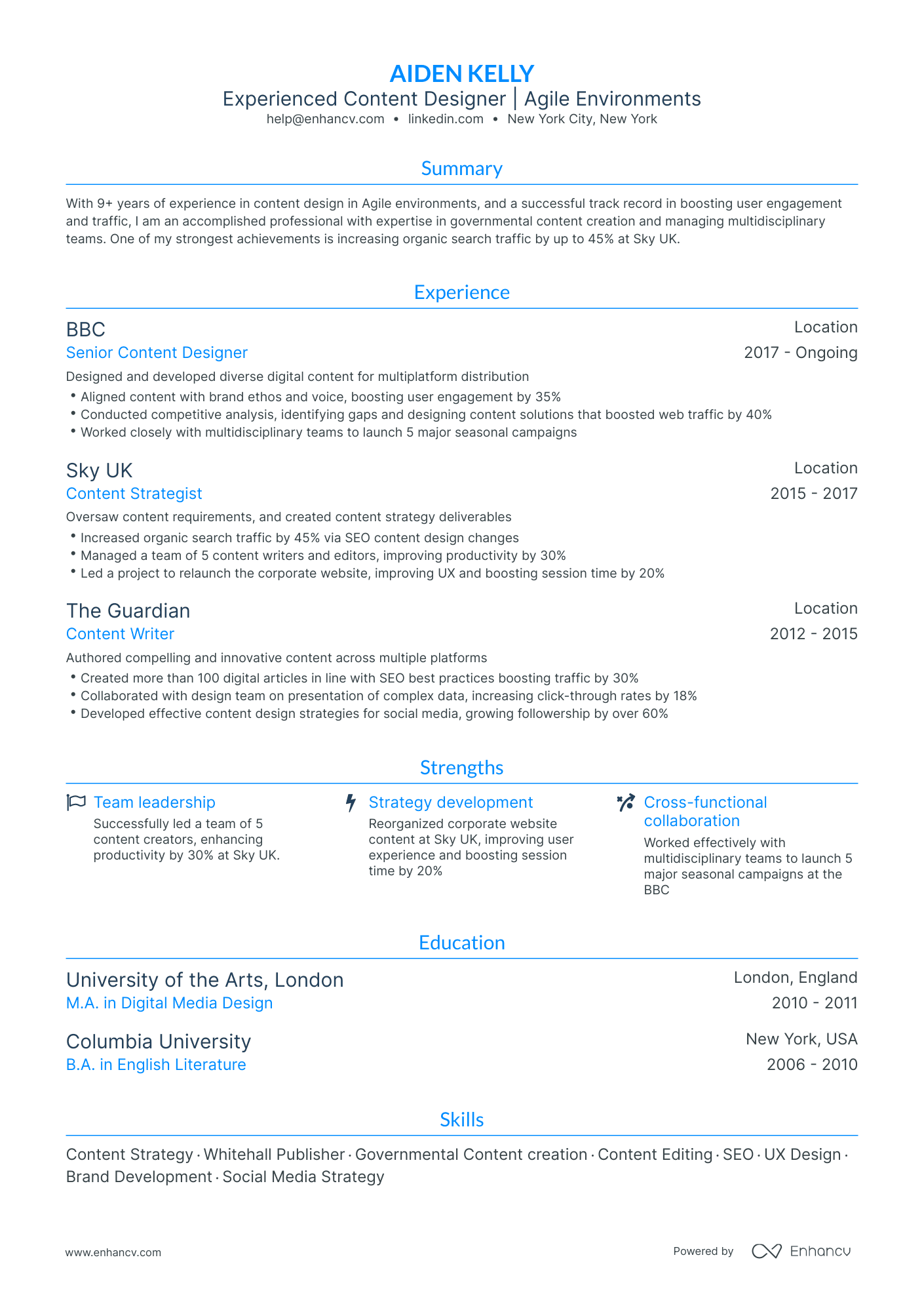 5 Content Designer Resume Examples & Guide for 2024