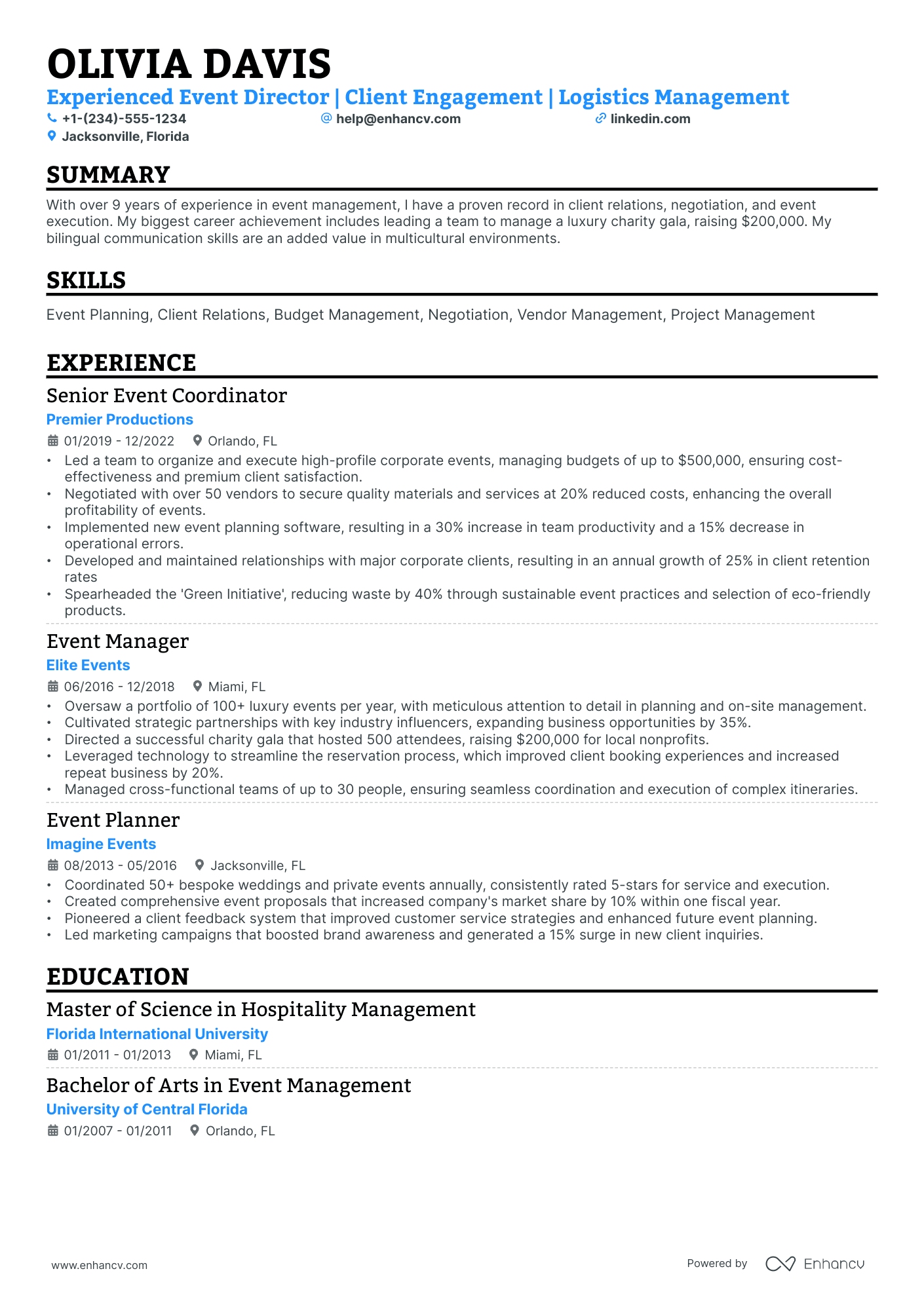 10 Event Director Resume Examples & Guide for 2025