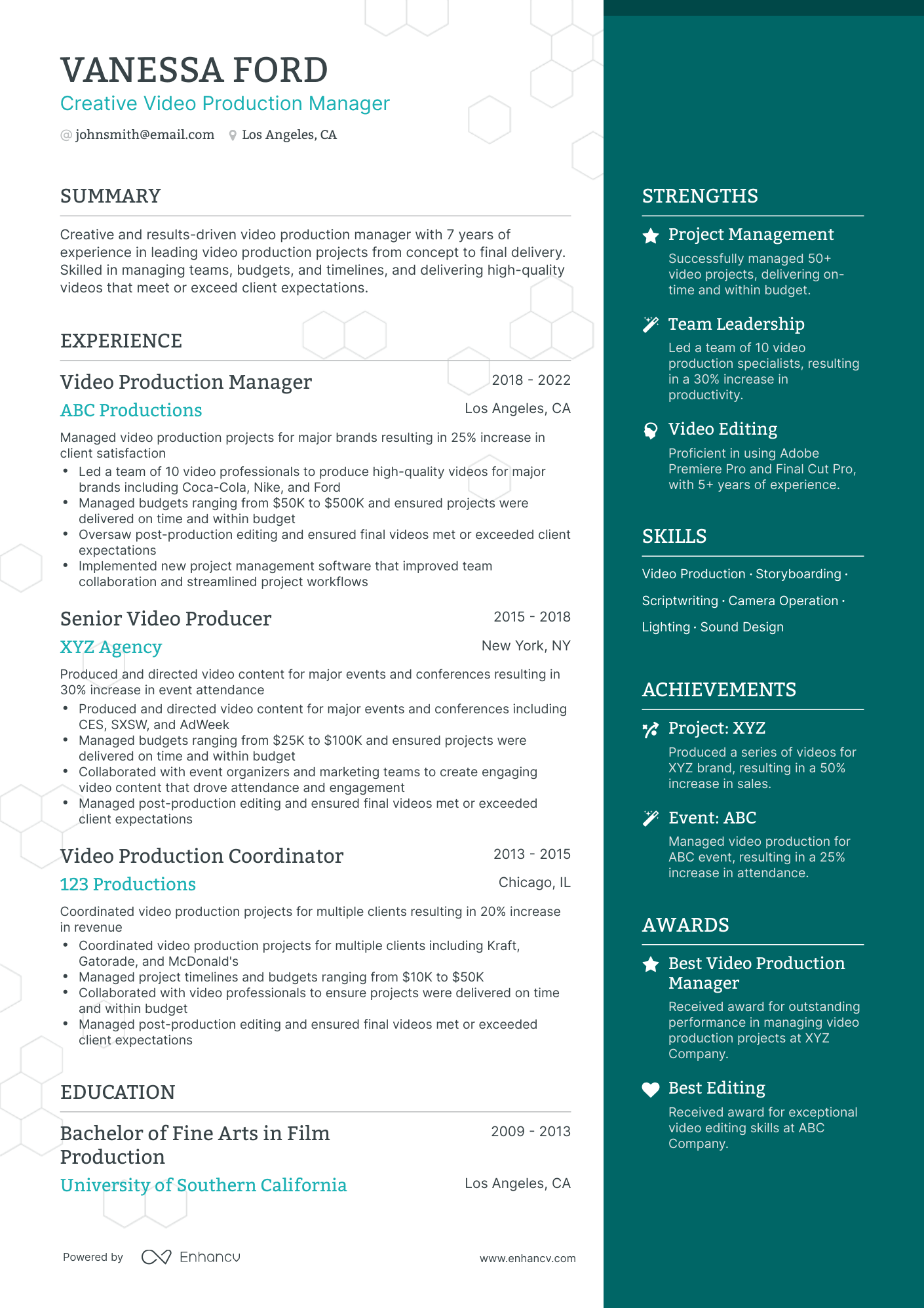 5 Video Production Manager Resume Examples & Guide for 2024