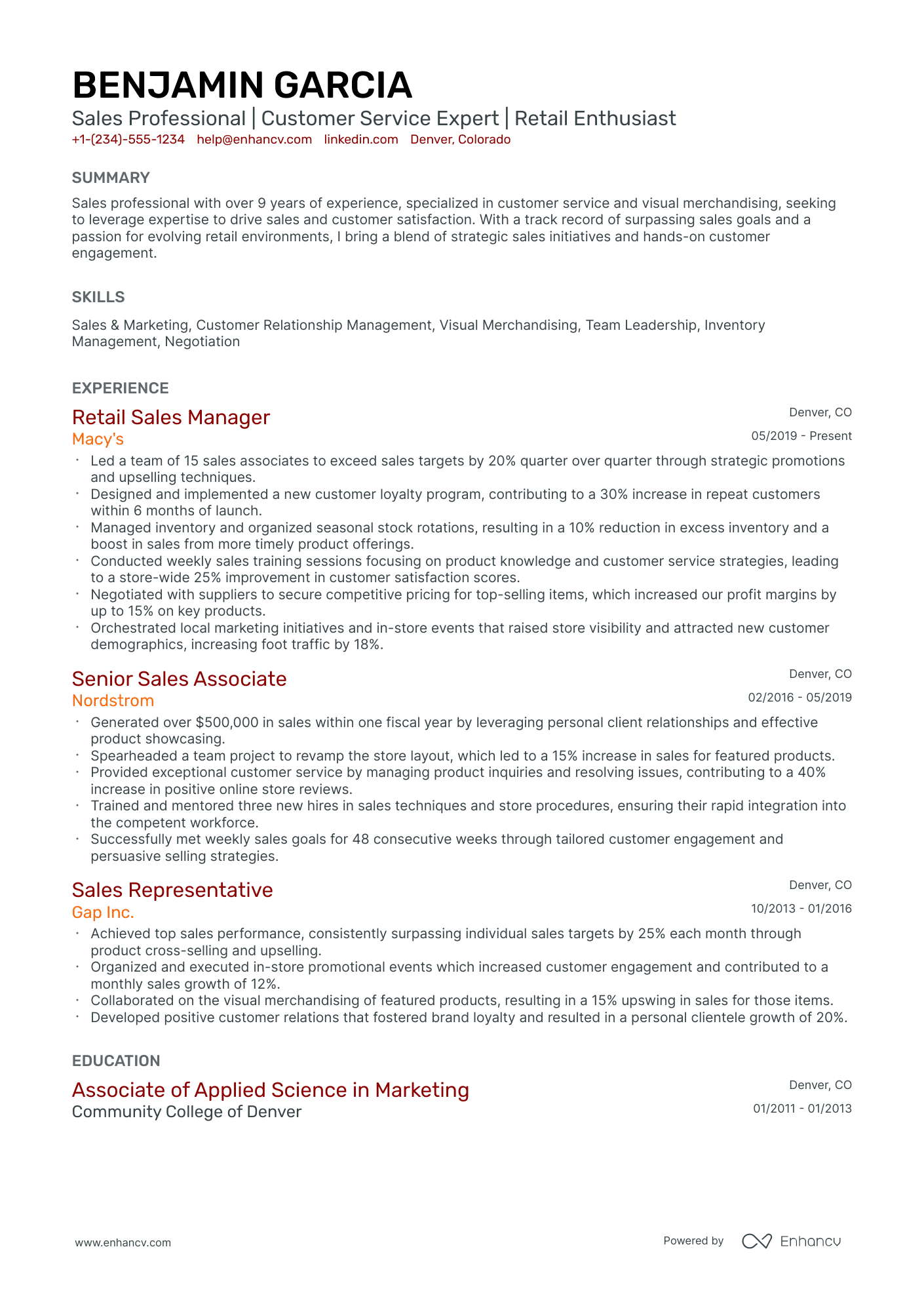 10 Saleswoman Resume Examples & Guide for 2026