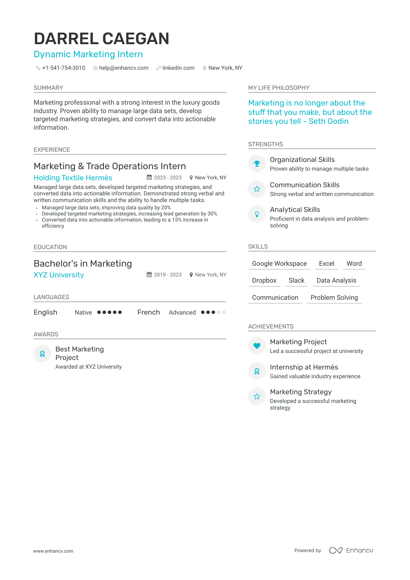 5 Marketing Intern Resume Examples & Guide for 2025