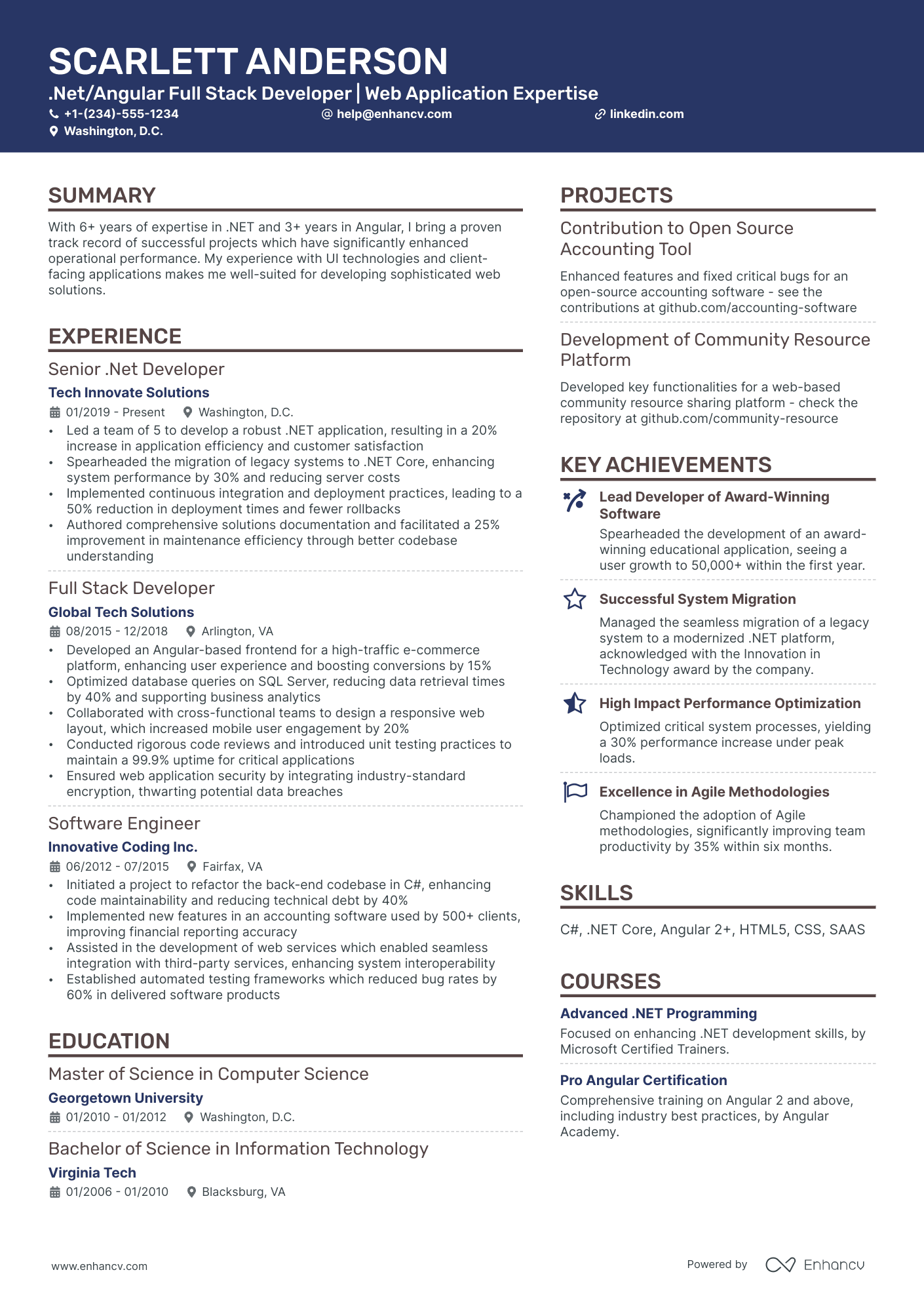 10 Angular Full-Stack Developer Resume Examples & Guide for 2026