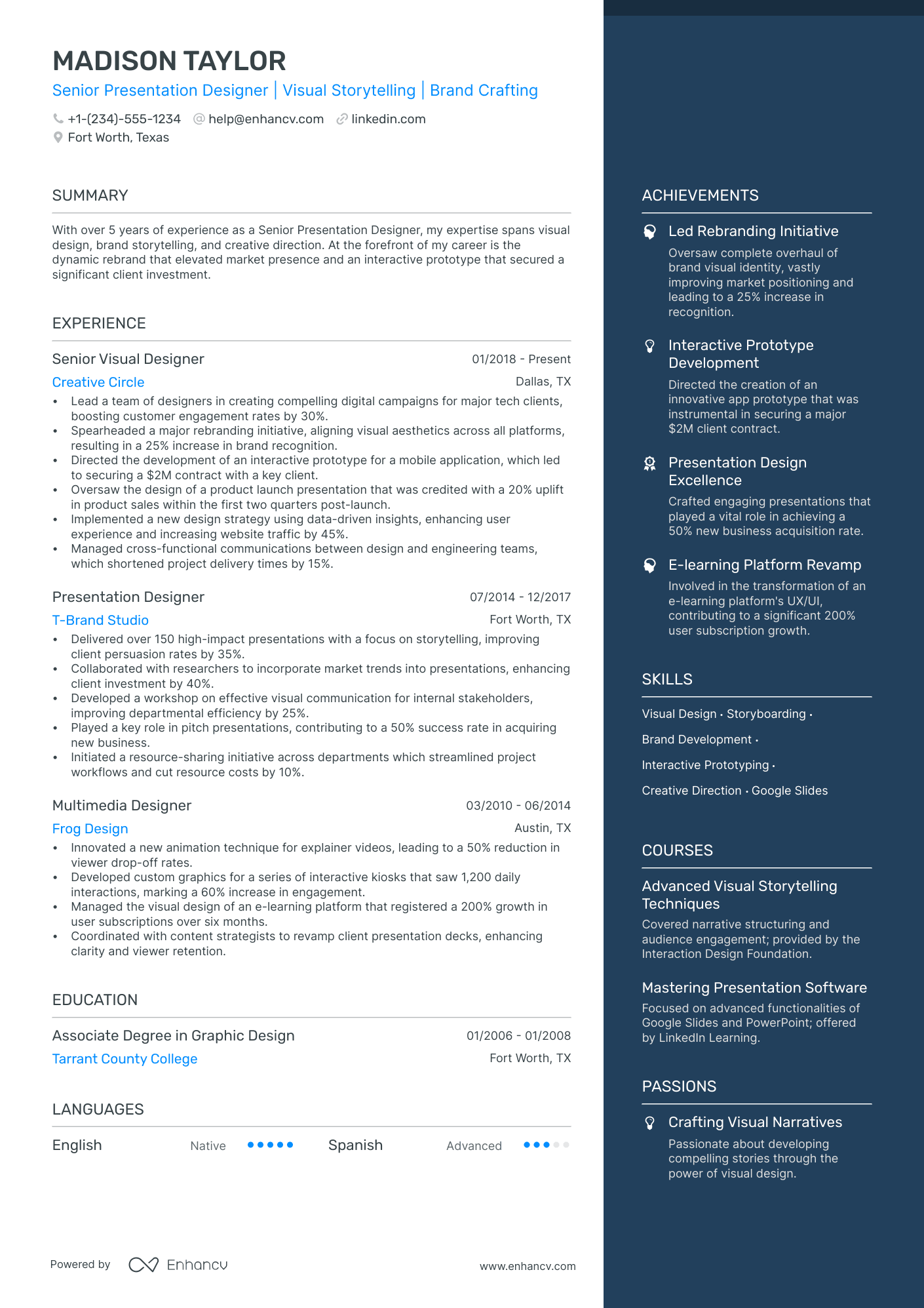 5 Presentation Designer Resume Examples & Guide for 2024