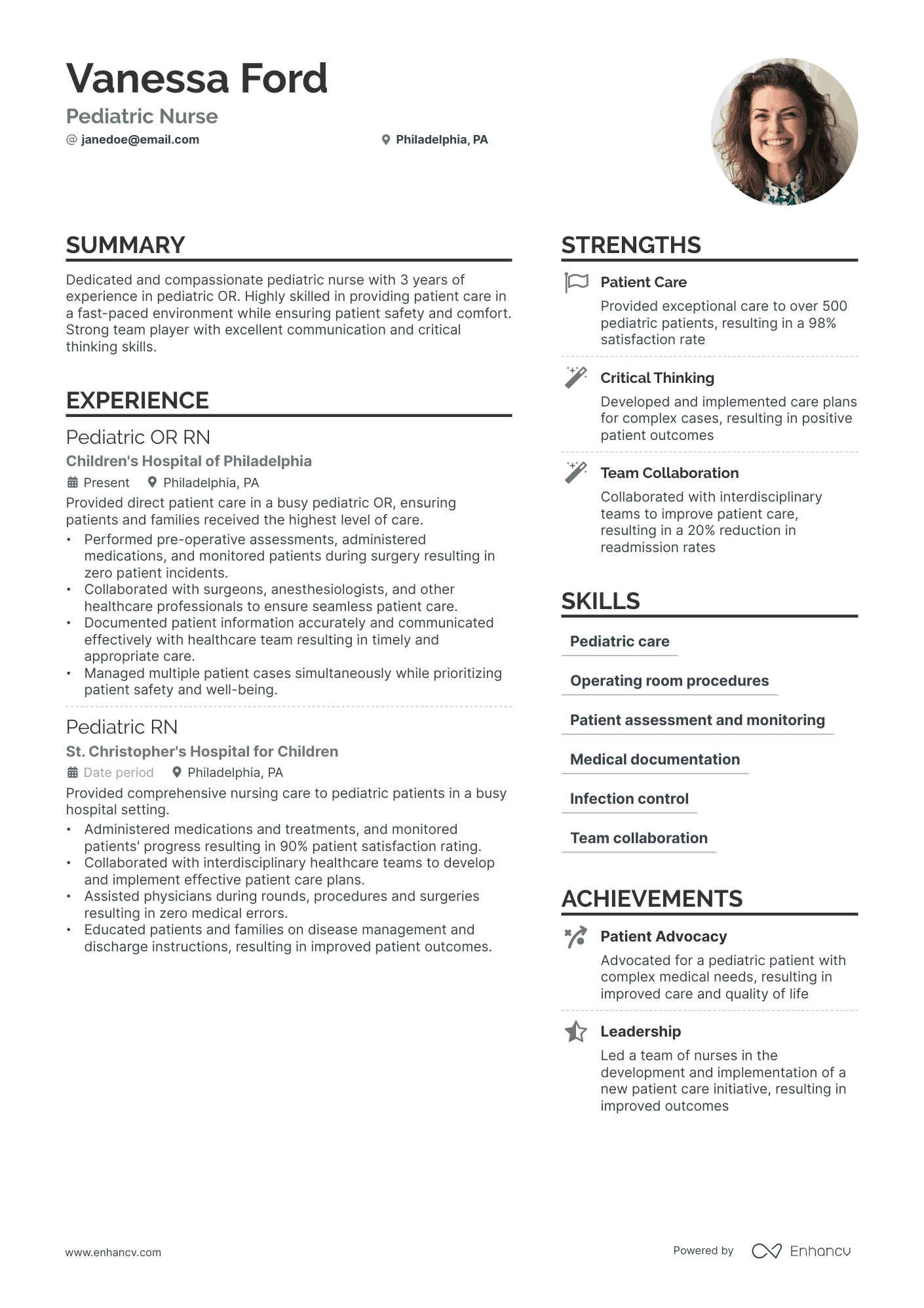 5 Pediatric Nurse Resume Examples & Guide for 2025