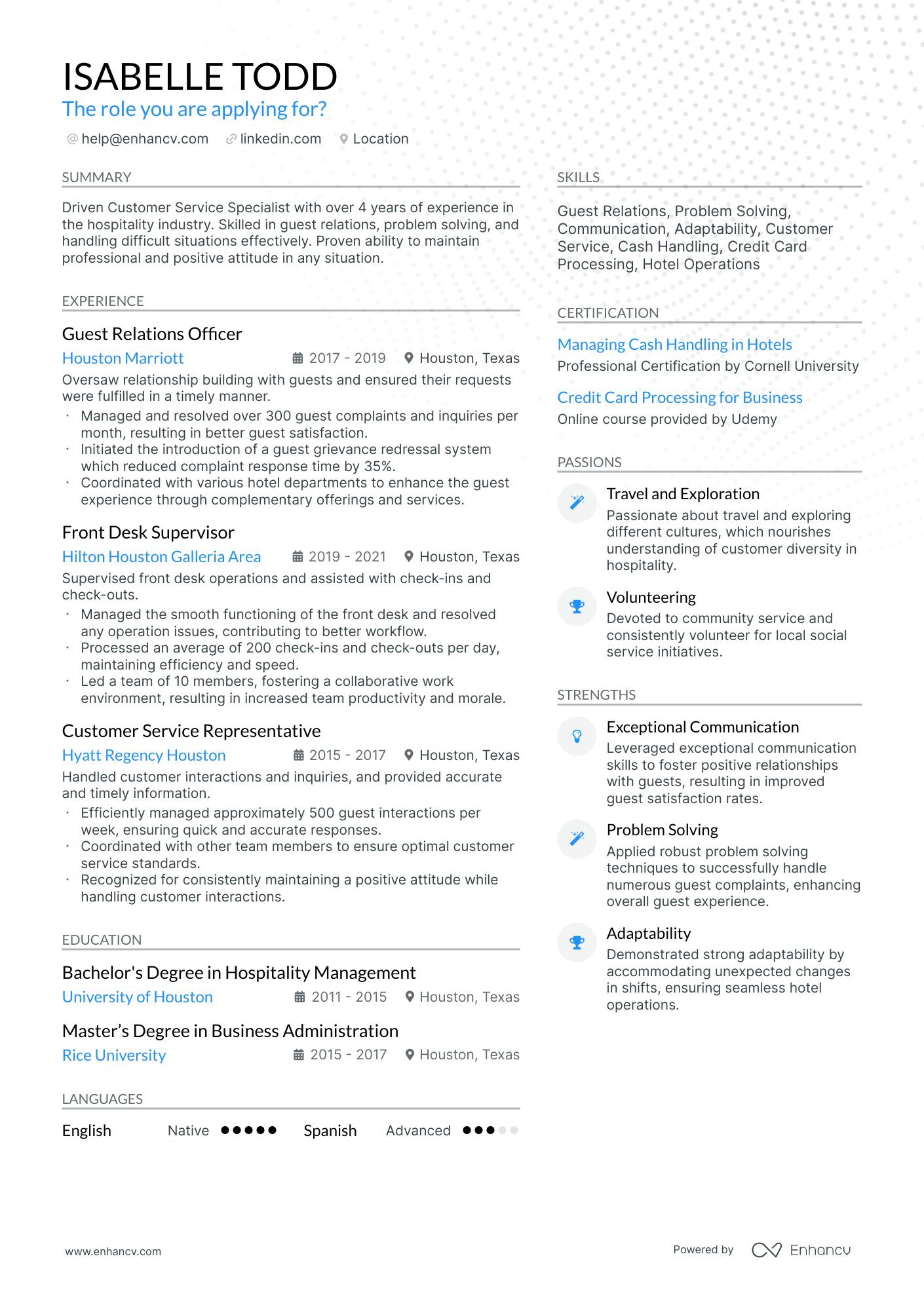 10 Front Desk Agent Resume Examples & Guide for 2025