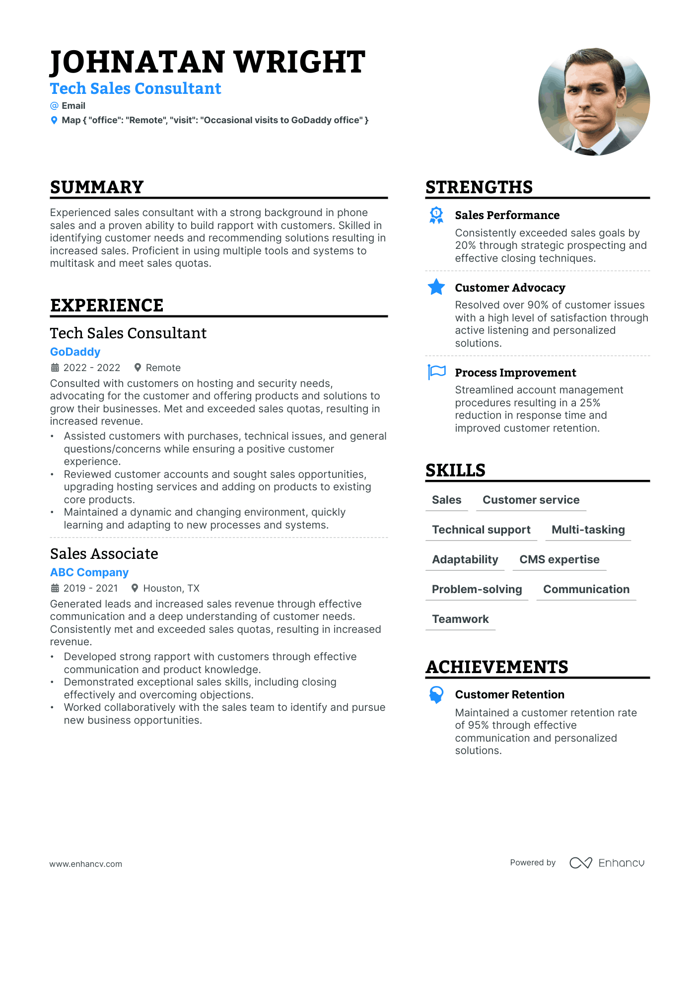 5 Tech Sales Resume Examples & Guide for 2025