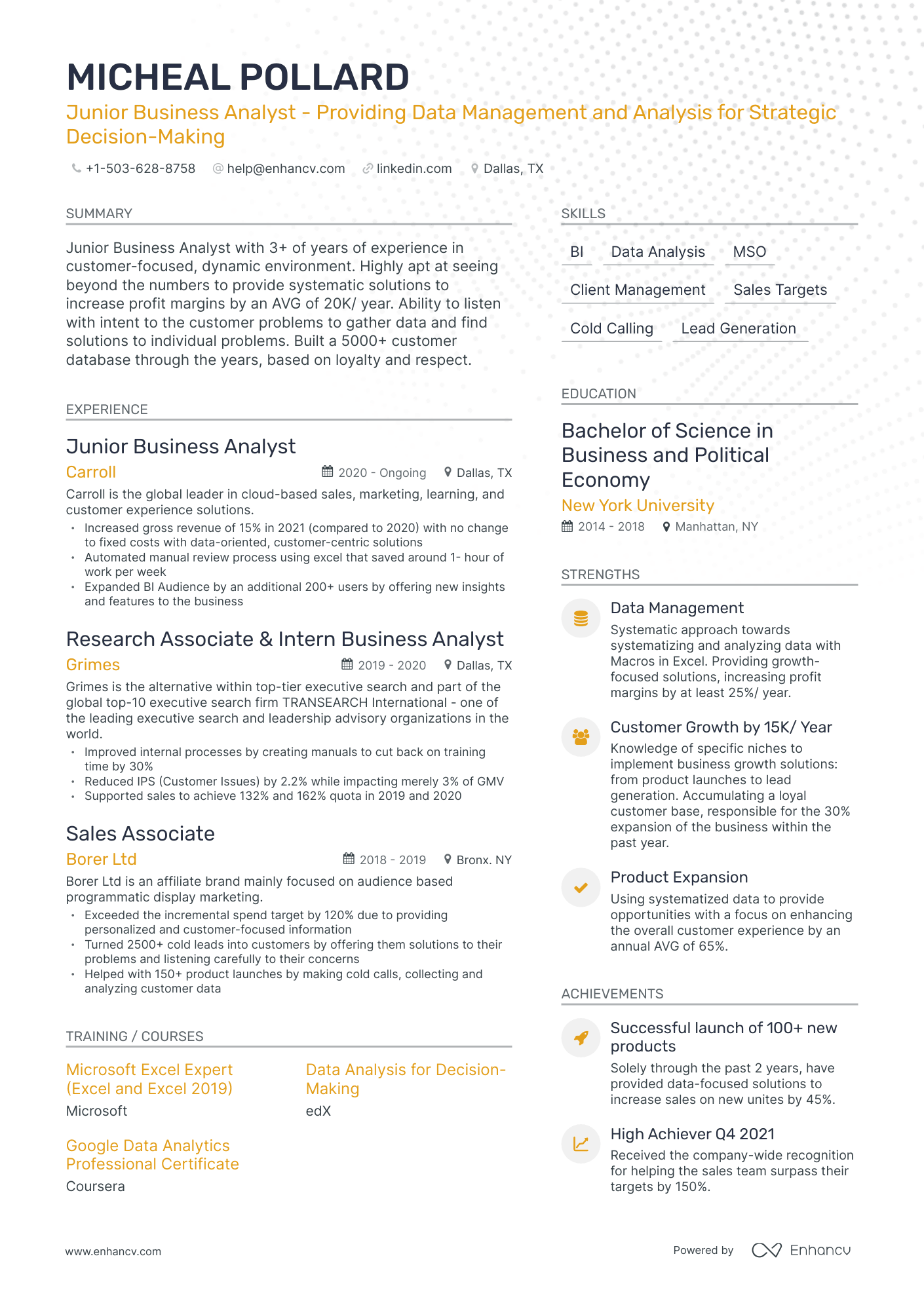 20 Business Analyst Resume Examples & Guide For 2024