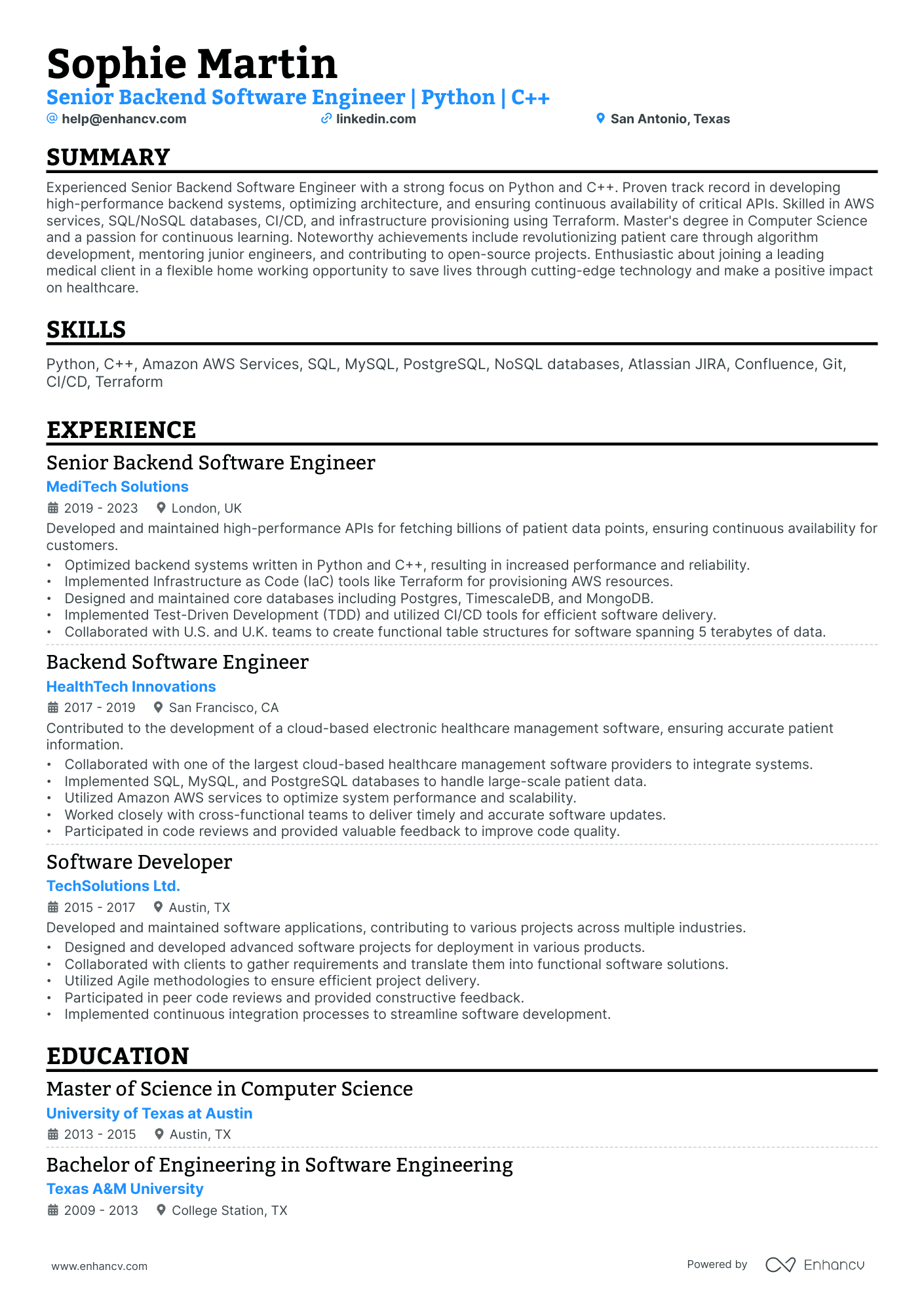 10 Backend Engineer Resume Examples & Guide for 2026