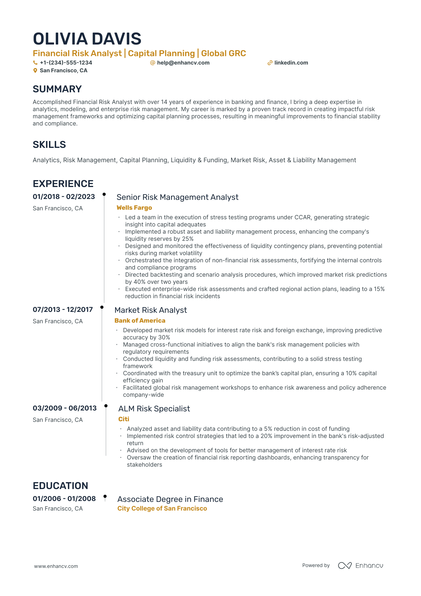 10 Financial Risk Analyst Resume Examples & Guide for 2026