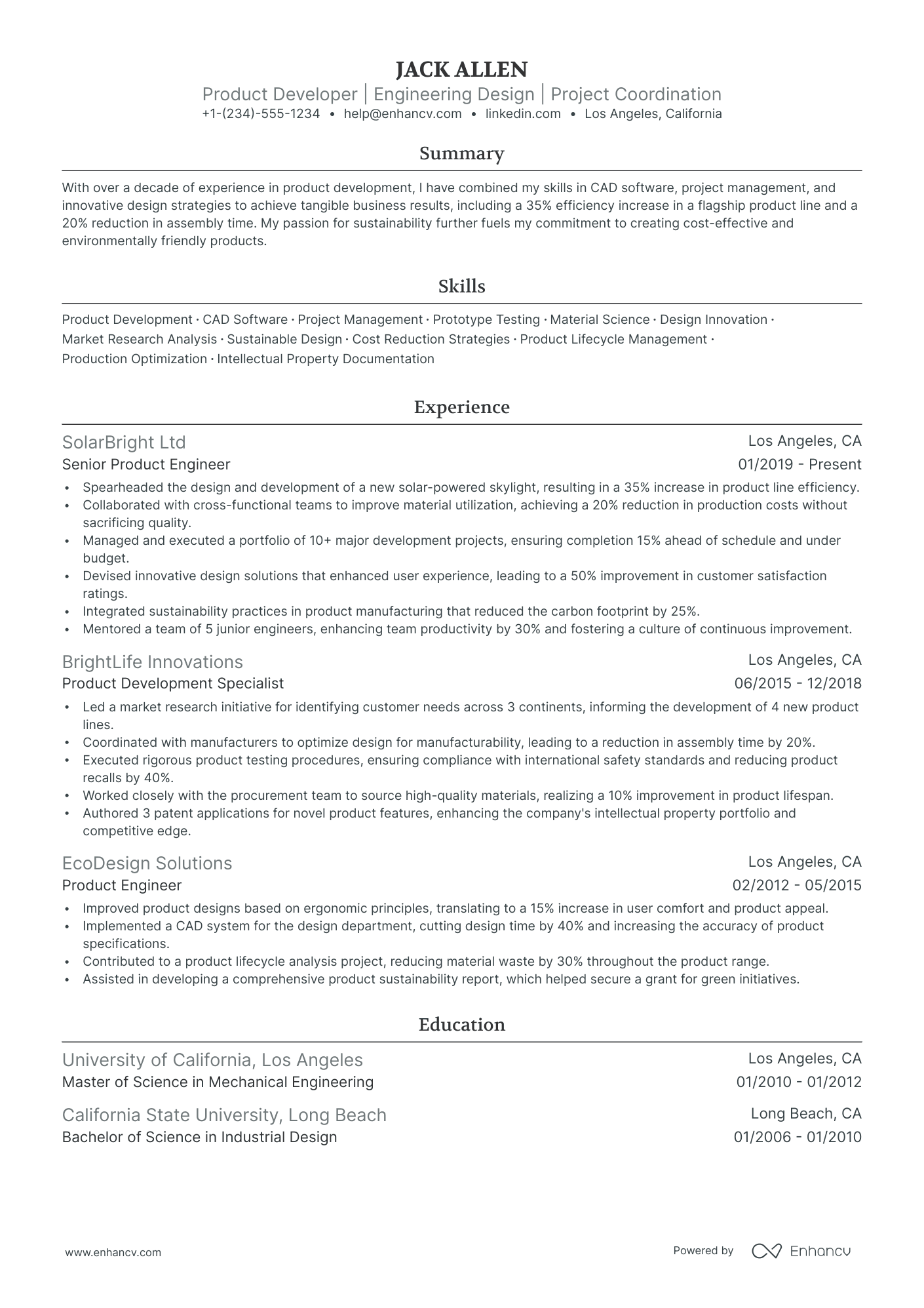 5 Product Developer Resume Examples & Guide for 2024