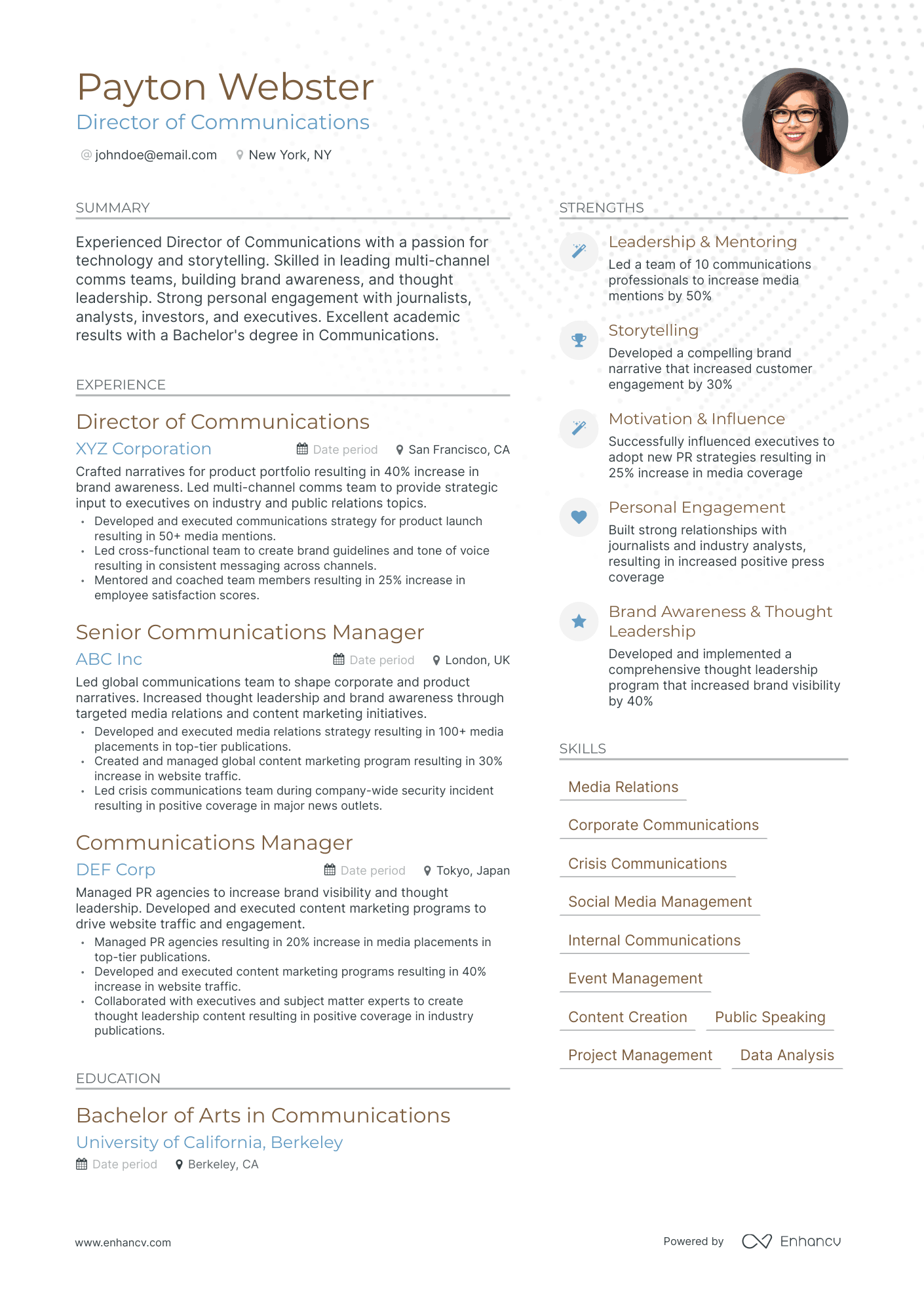 5 Director of Communications Resume Examples & Guide for 2024