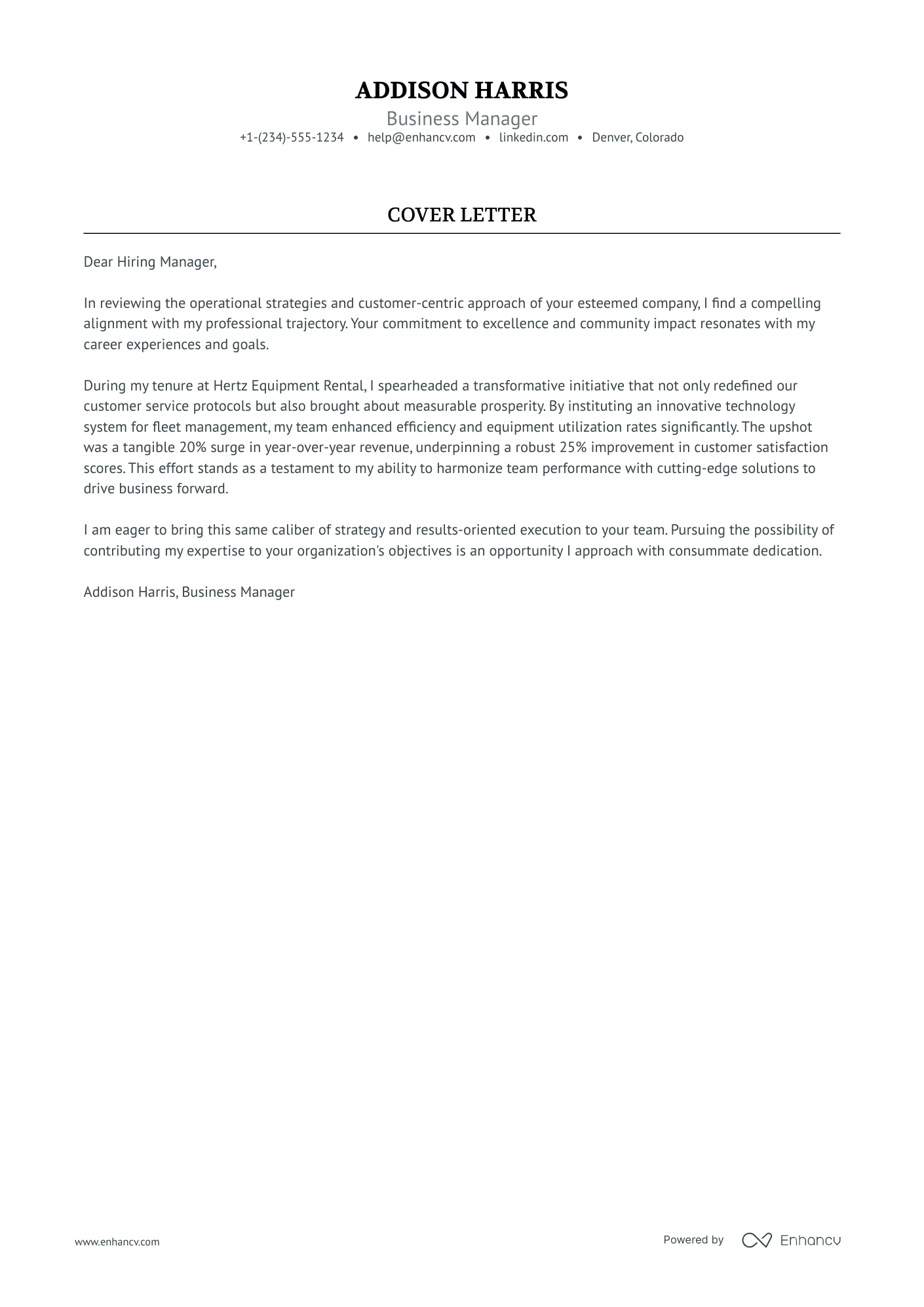 6 Professional General Manager Cover Letter Examples and Template for ...