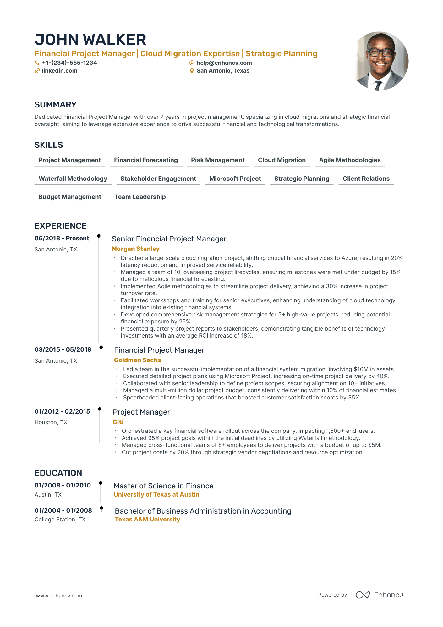 5 Financial Project Manager Resume Examples & Guide for 2024