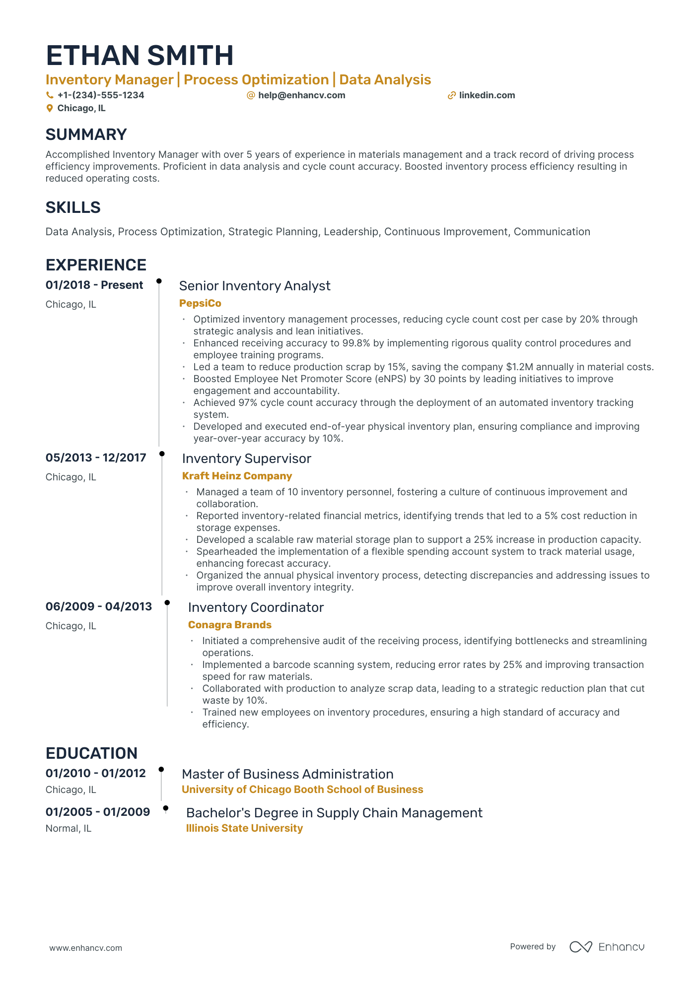 10 Inventory Manager Resume Examples & Guide for 2025
