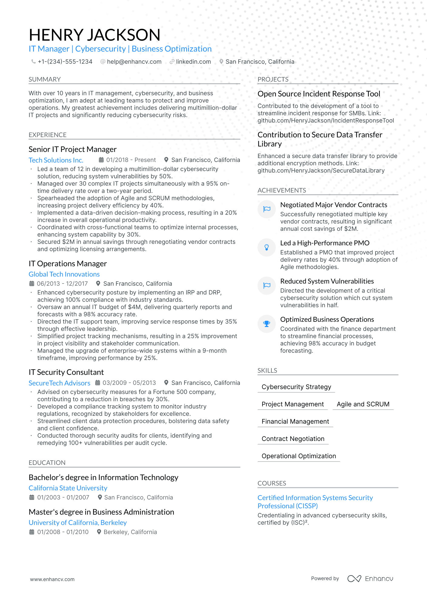 5 Technology Manager Resume Examples & Guide for 2024