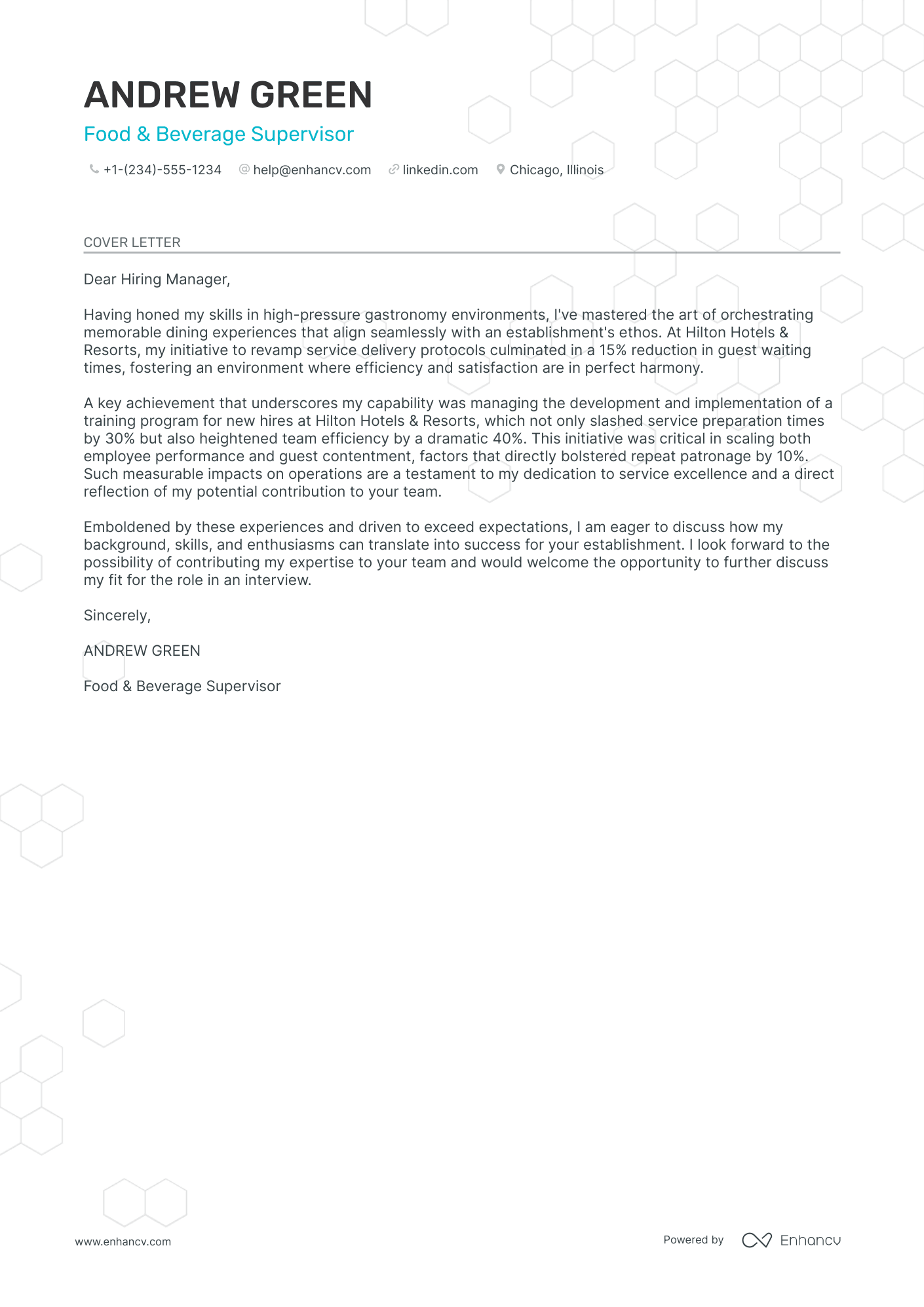 13 Professional Restaurant Manager Cover Letter Examples and Template ...