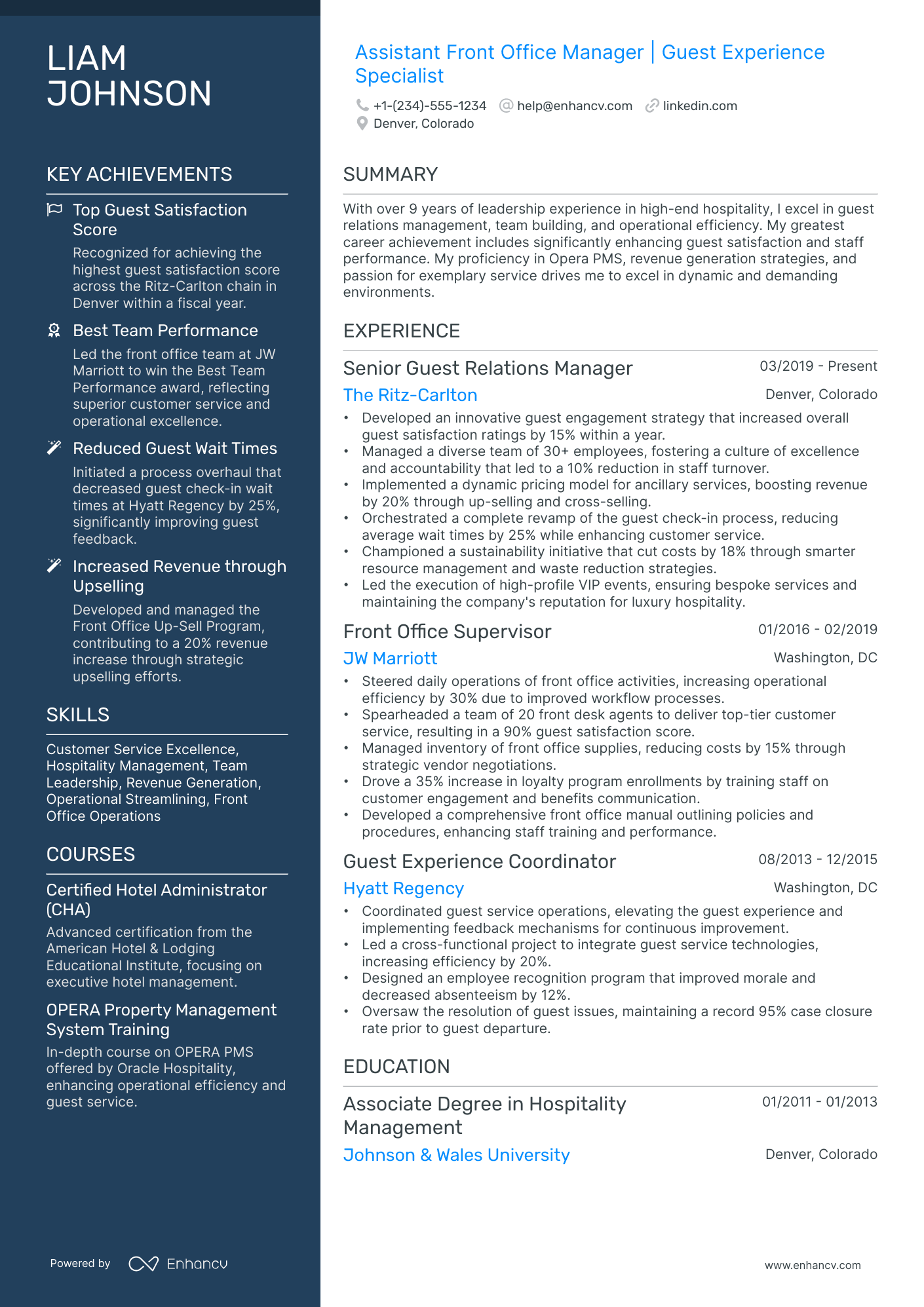 10 Assistant Front Office Manager Resume Examples & Guide for 2026
