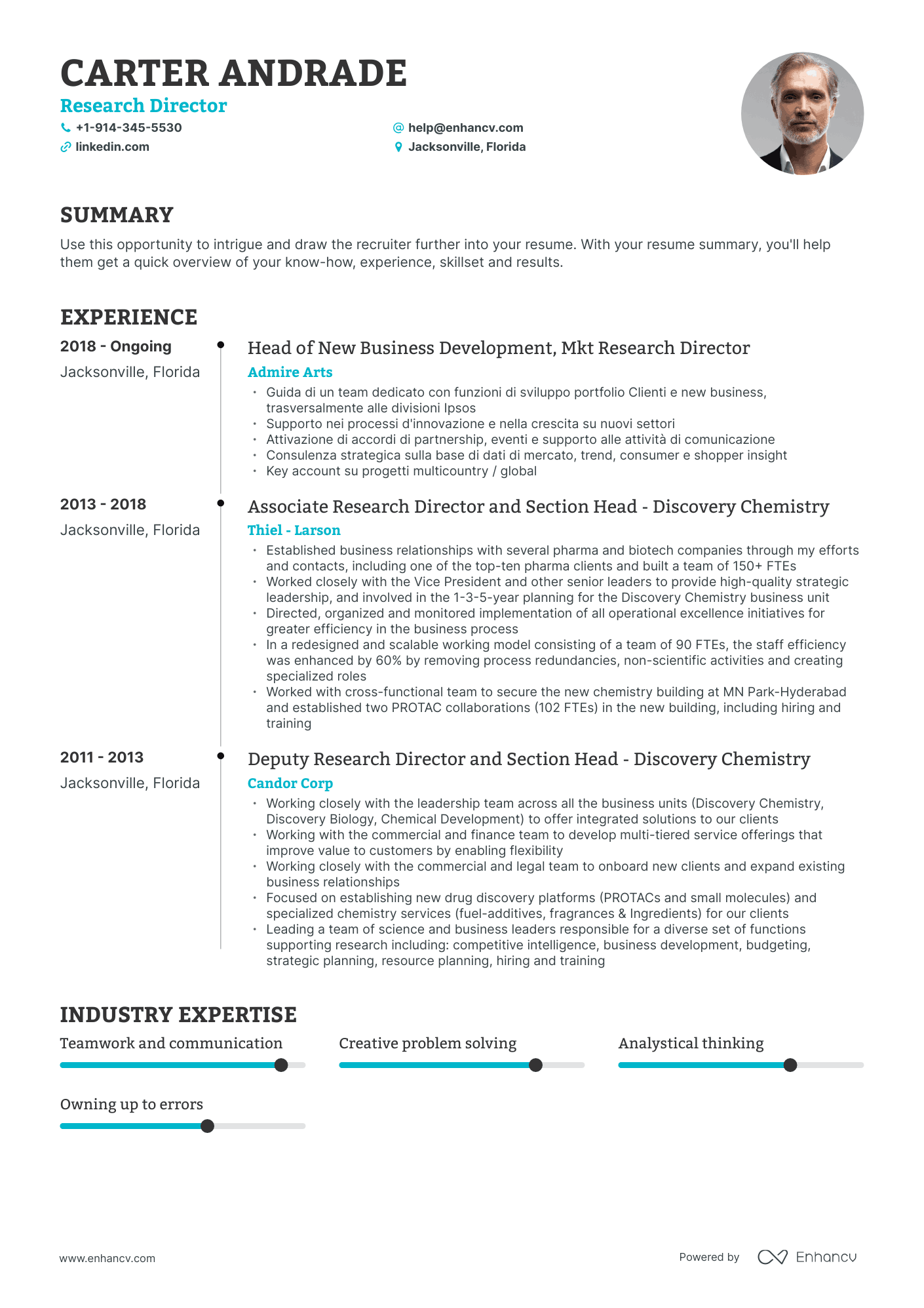 Research Director Resume Examples & Guide for 2023 (Layout, Skills ...