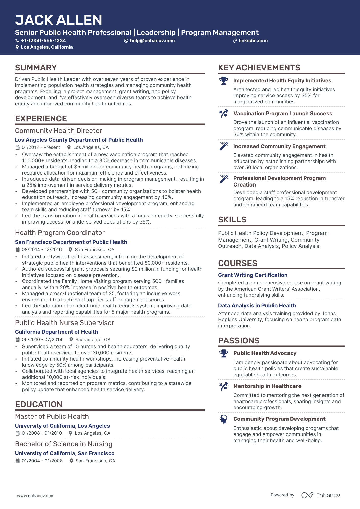 10 Public Health Program Manager Resume Examples & Guide for 2026