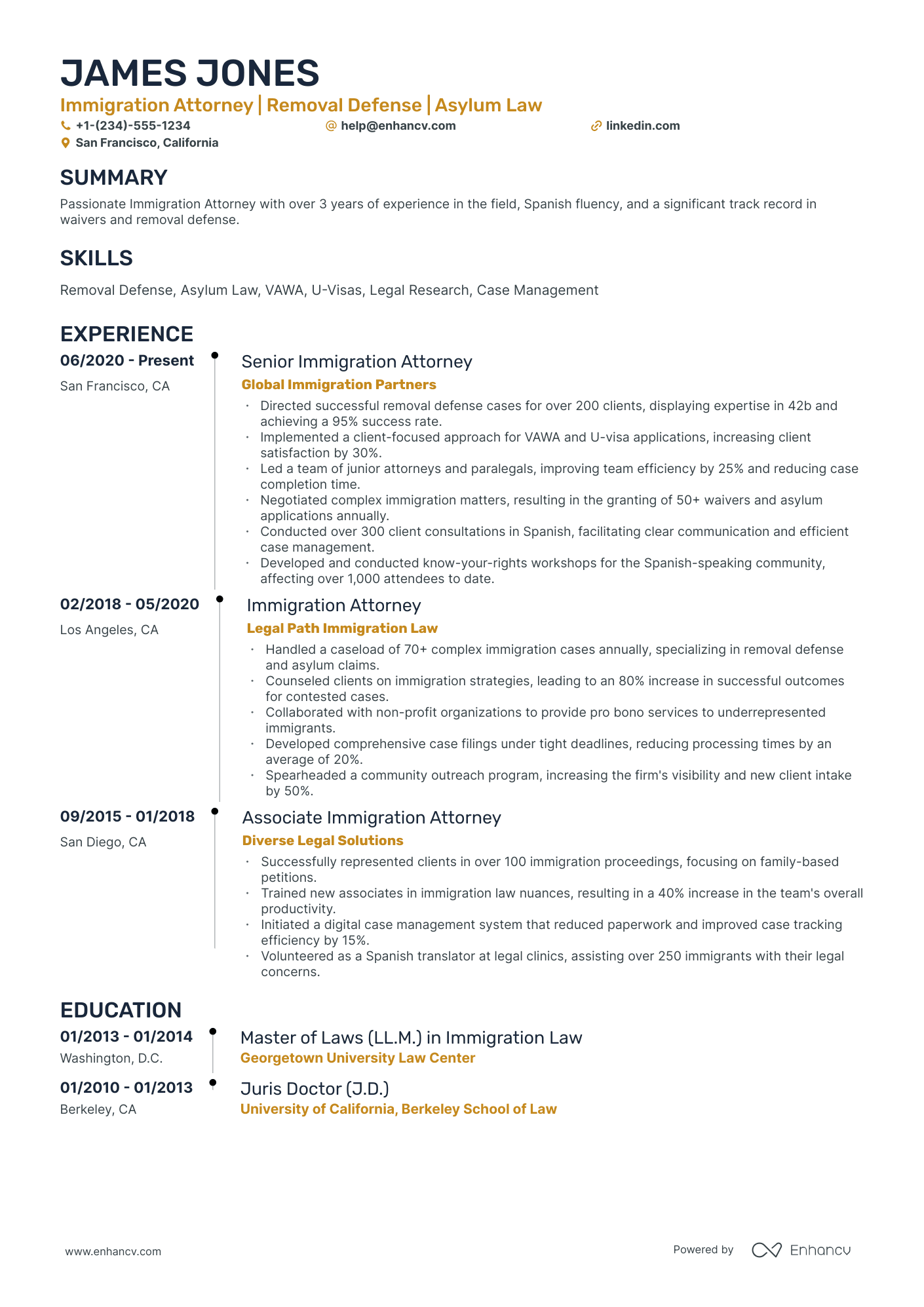 10 Immigration Lawyer Resume Examples & Guide for 2026