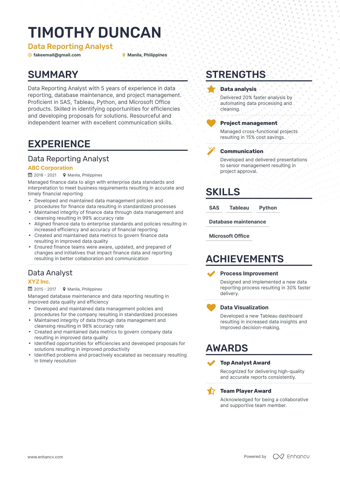 5 Data Reporting Analyst Resume Examples & Guide for 2023
