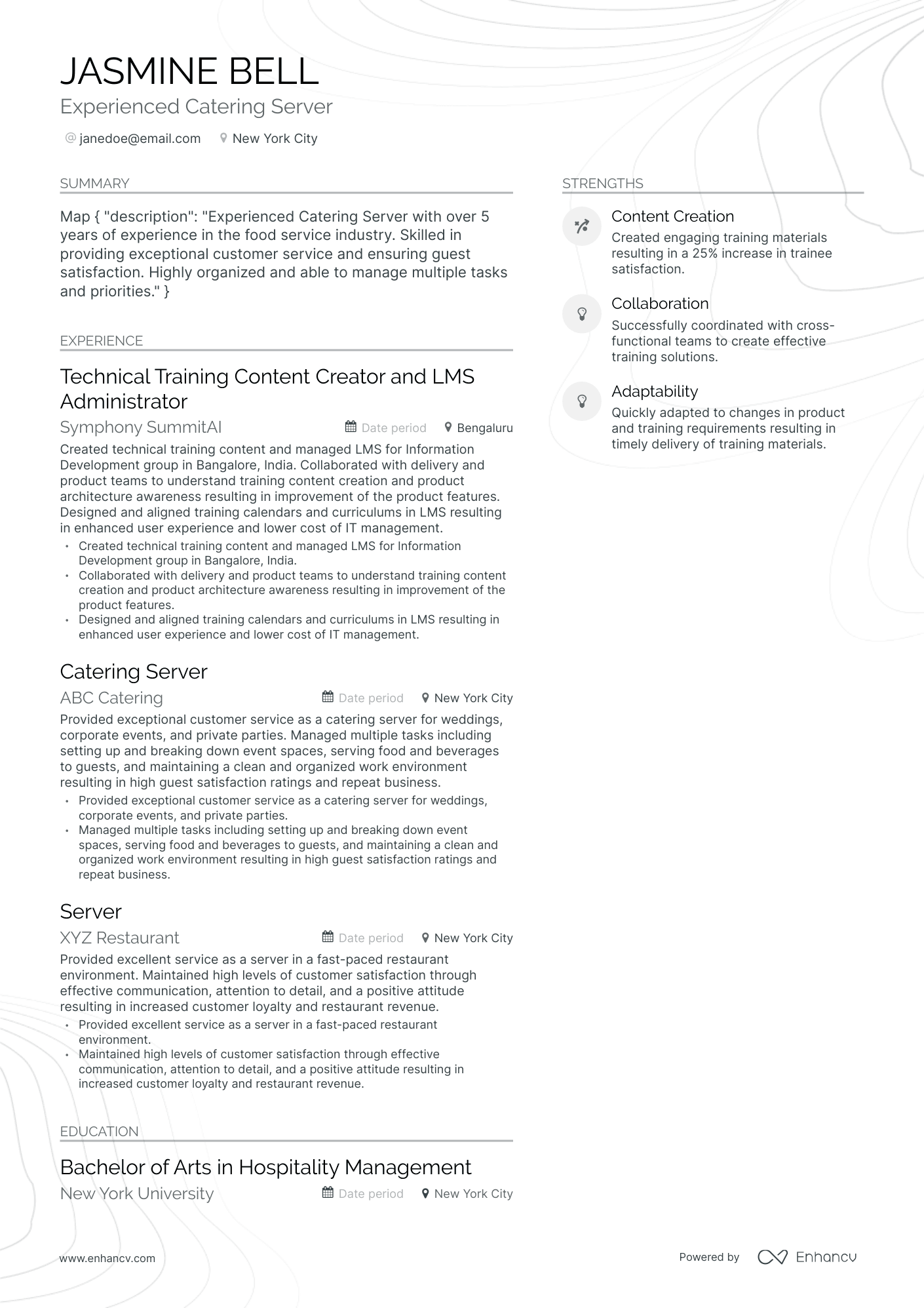 11 Server Resume Examples & Guide for 2024
