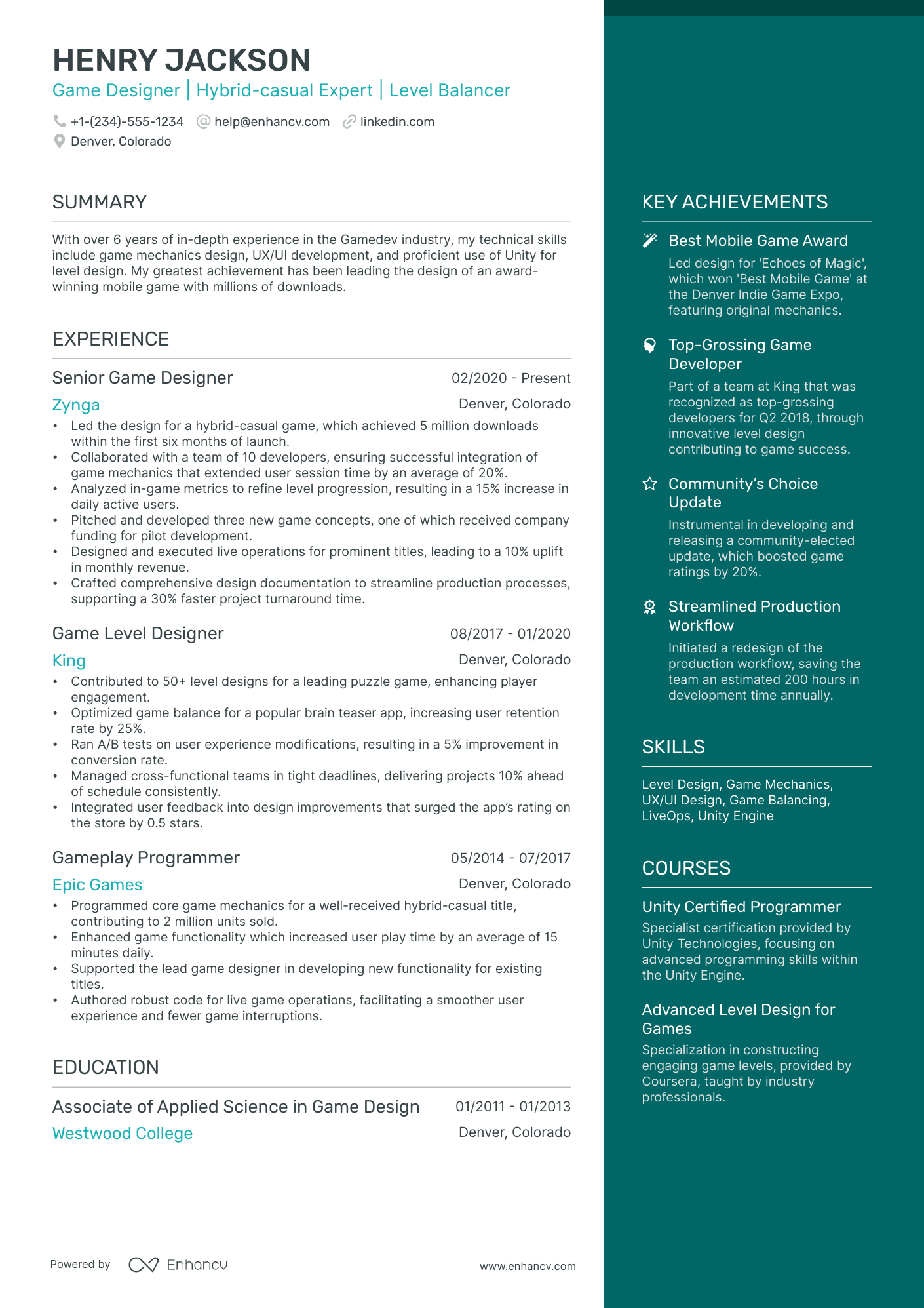 10 Game Designer Resume Examples & Guide for 2026