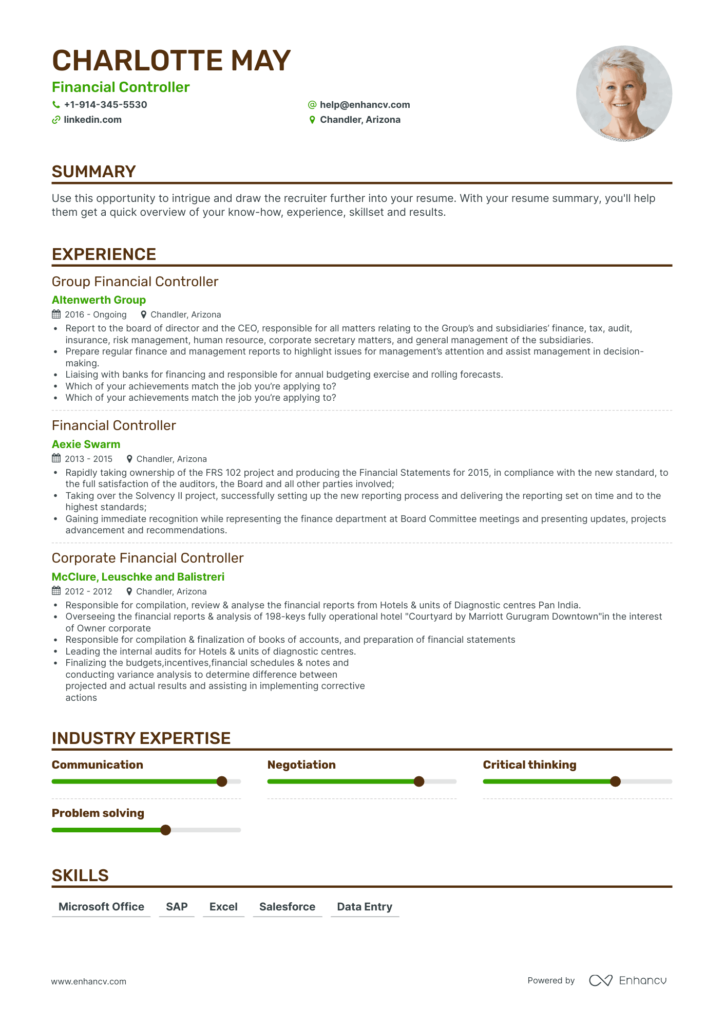 Financial Controller Resume Examples & Guide for 2023 (Layout, Skills ...