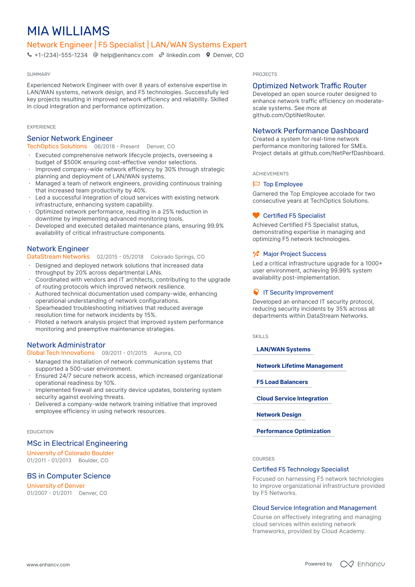 5 F5 Network Engineer Resume Examples & Guide for 2024