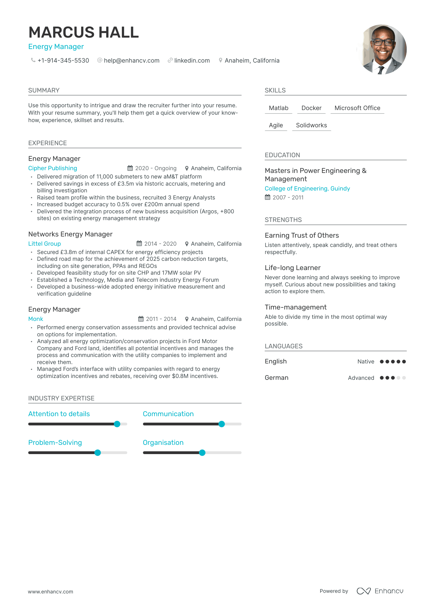 Energy Manager Resume Examples & Guide for 2023 (Layout, Skills ...