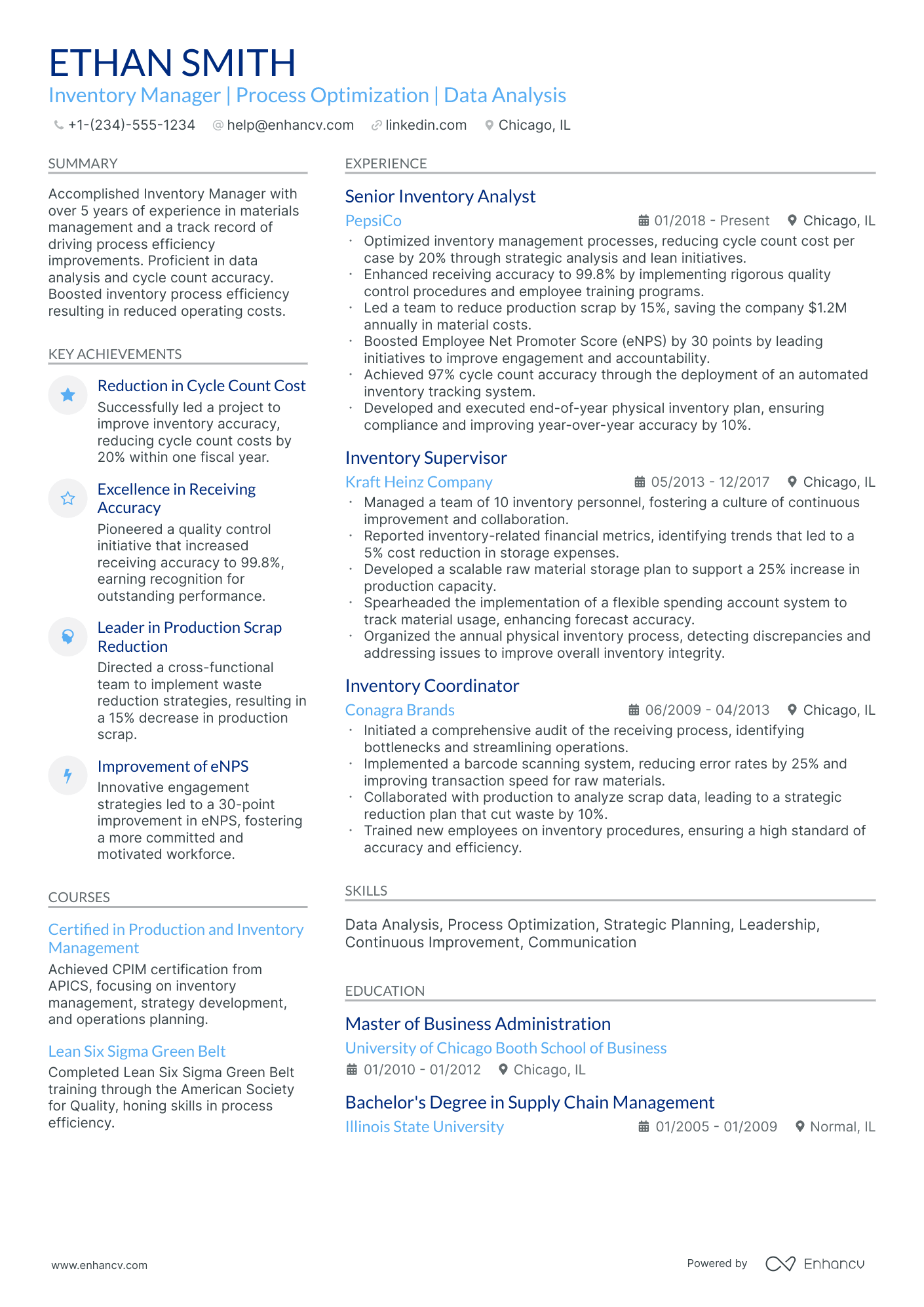 10 Inventory Manager Resume Examples & Guide for 2025