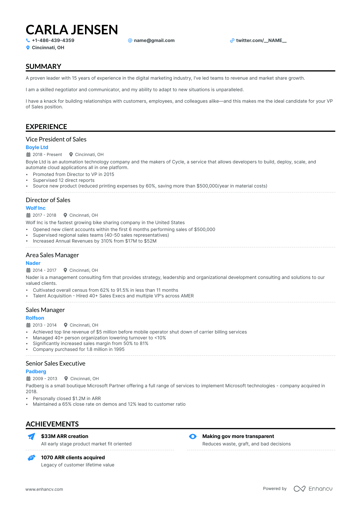 5 VP of Sales Resume Examples & Guide for 2025