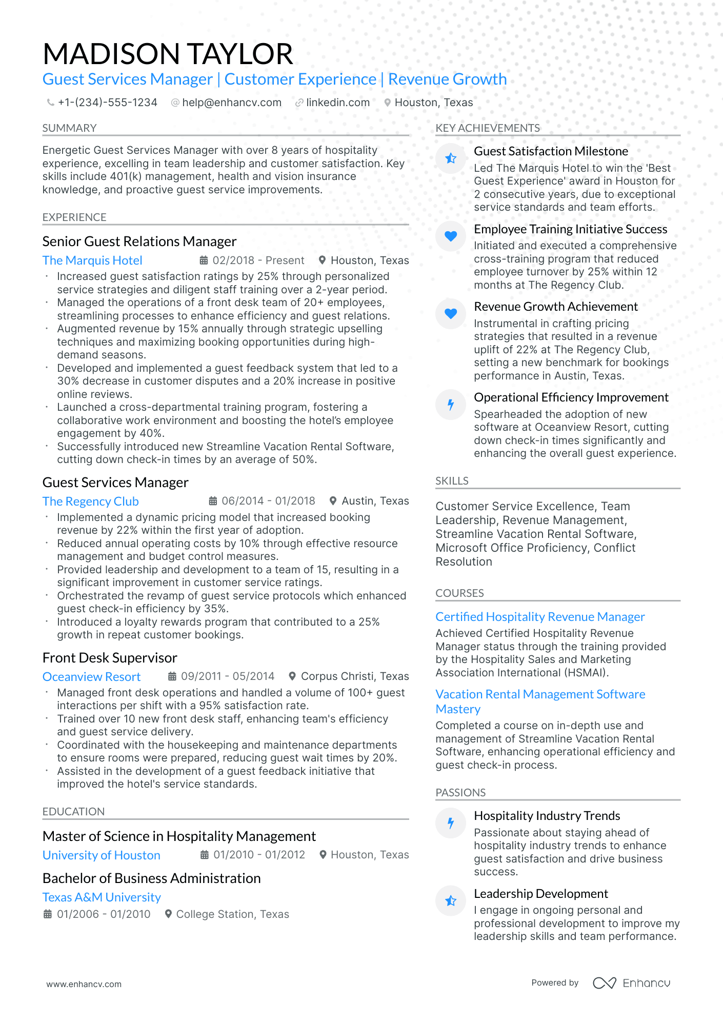 10 Guest Services Manager Resume Examples & Guide for 2026