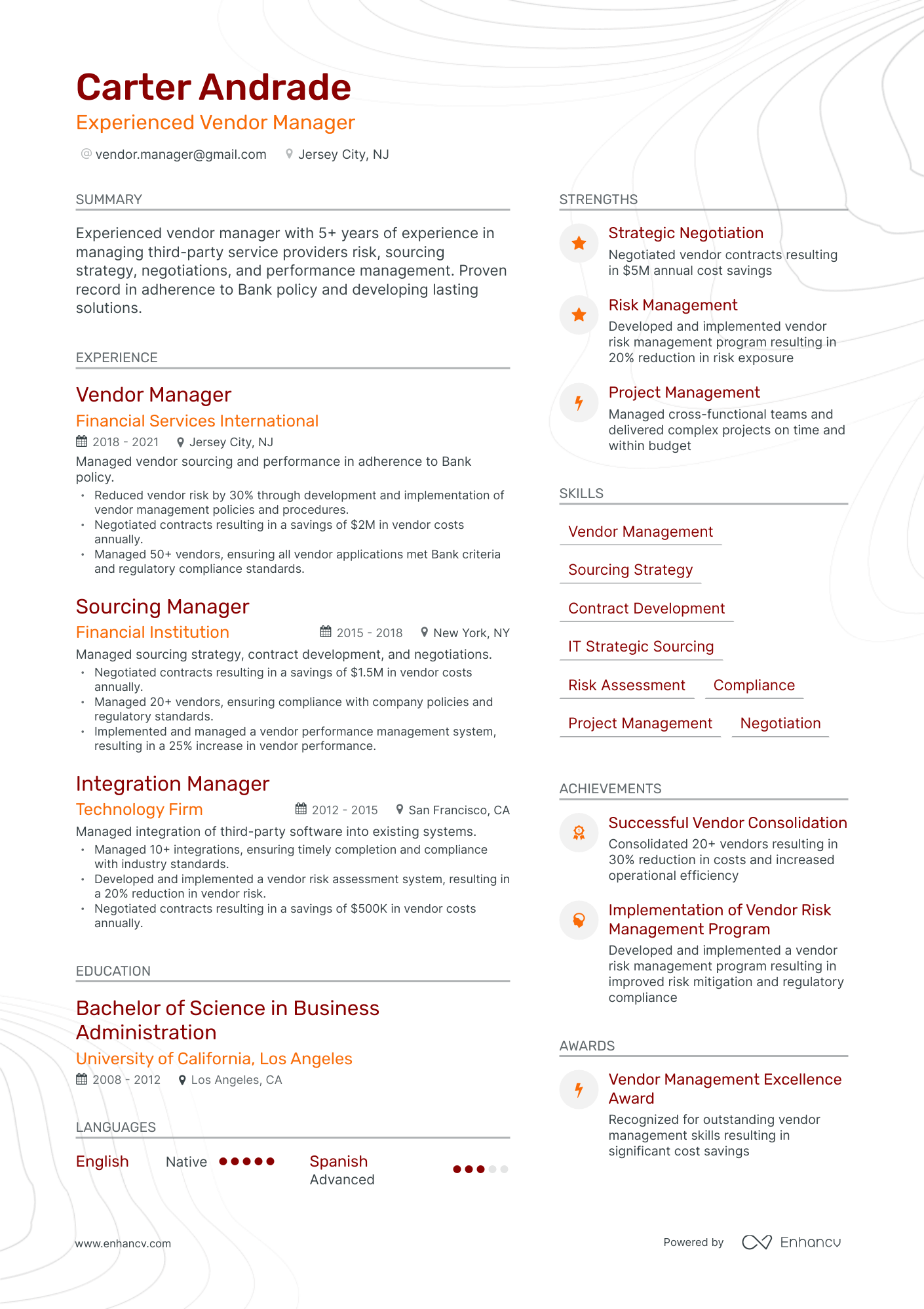 5 Vendor Manager Resume Examples & Guide for 2023