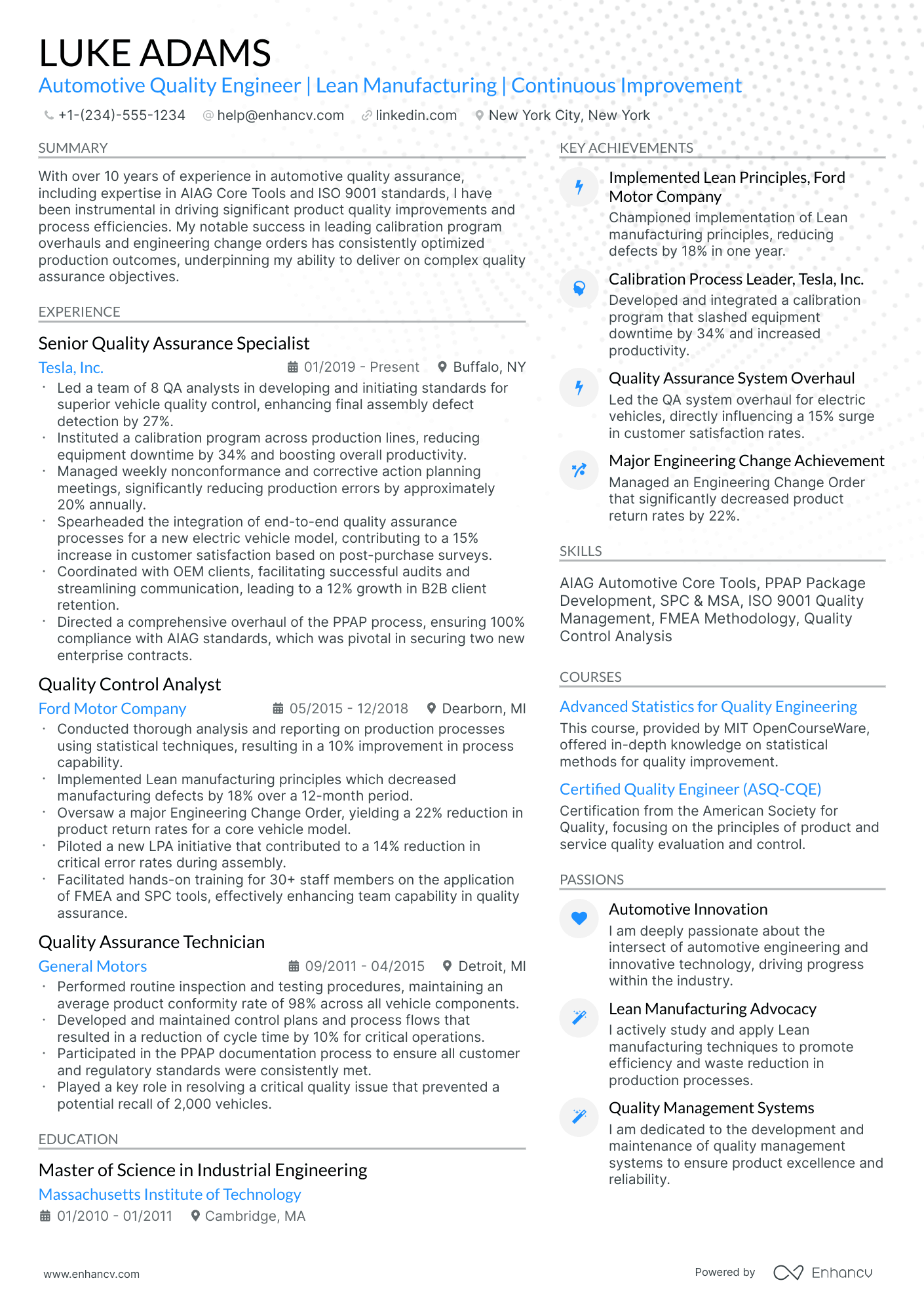10 Automotive Engineering Resume Examples & Guide for 2026